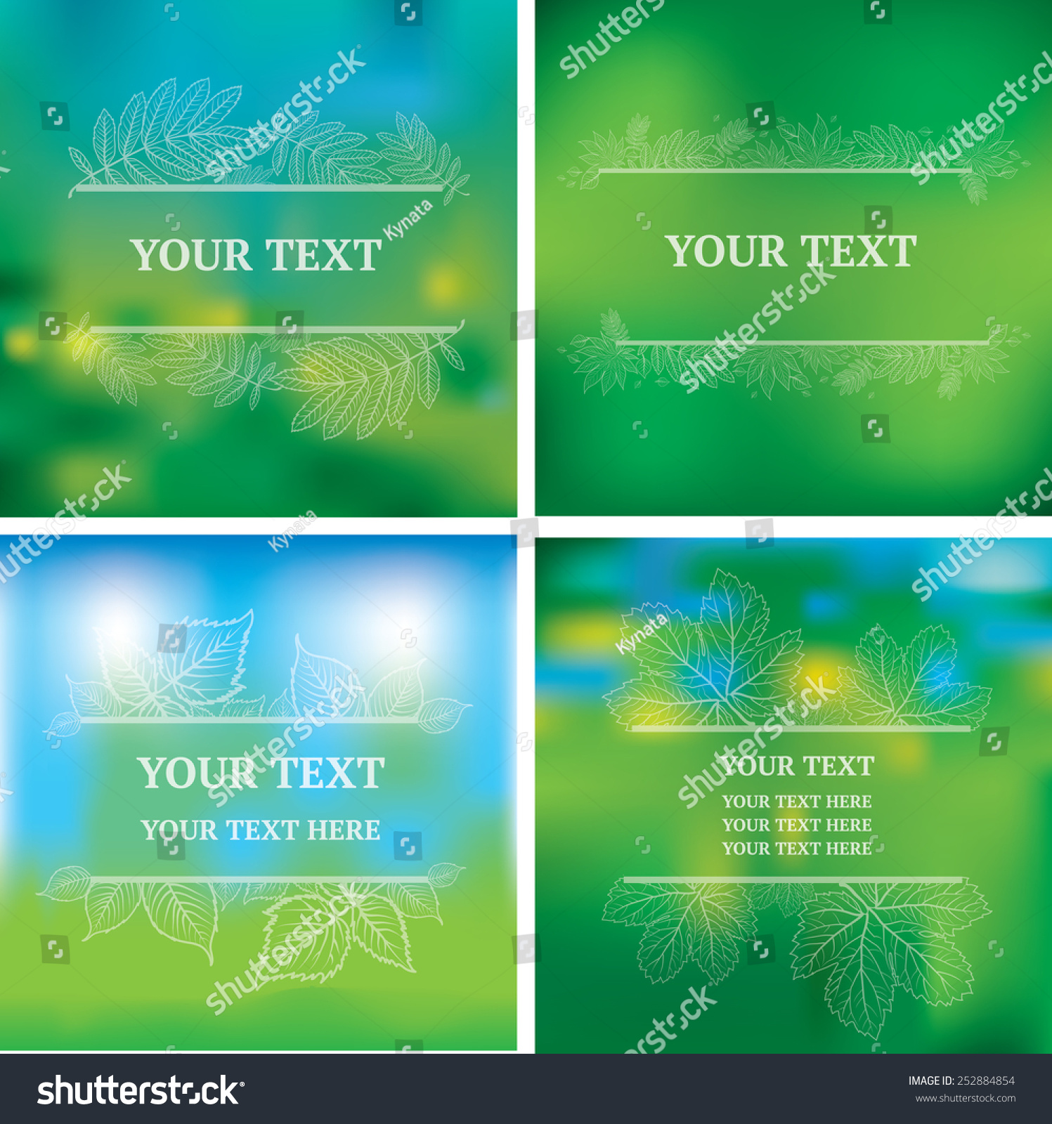 Vector Set Organic Natural Frames Backgrounds Stock Vector (Royalty ...
