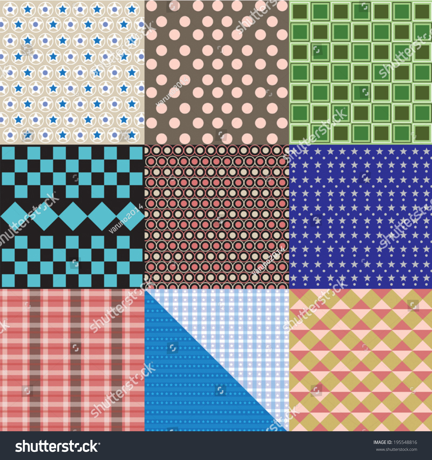 Vector Set Patterns Stock Vector (Royalty Free) 195548816 | Shutterstock