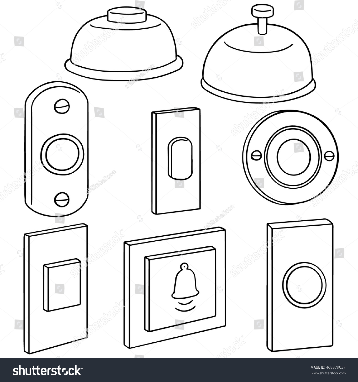 Vector Set Push Bell Stock Vector (Royalty Free) 468379037 | Shutterstock