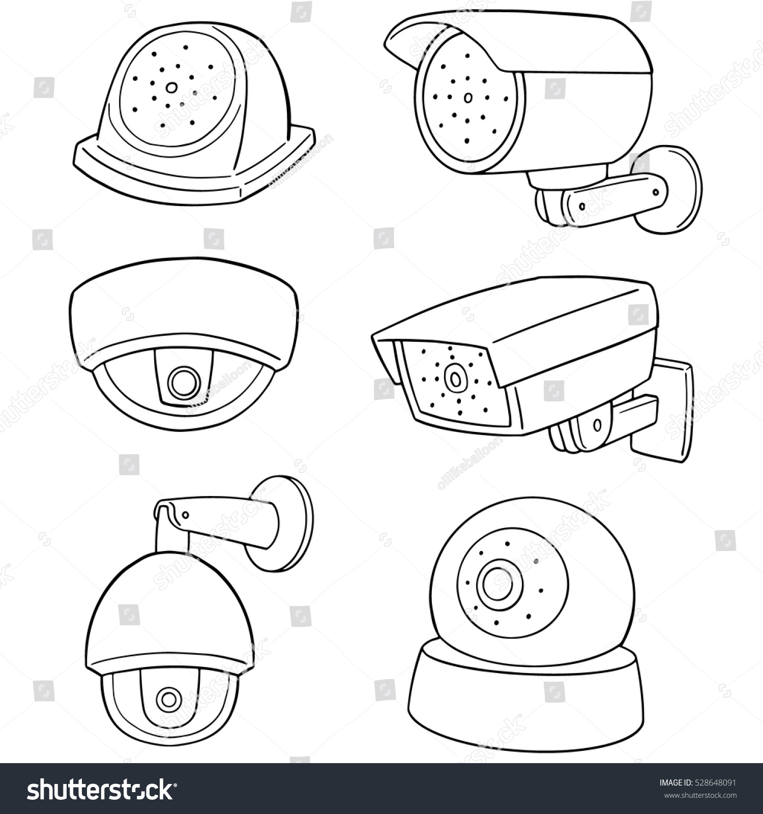 Vector Set Security Camera Stock Vector (Royalty Free) 528648091 ...