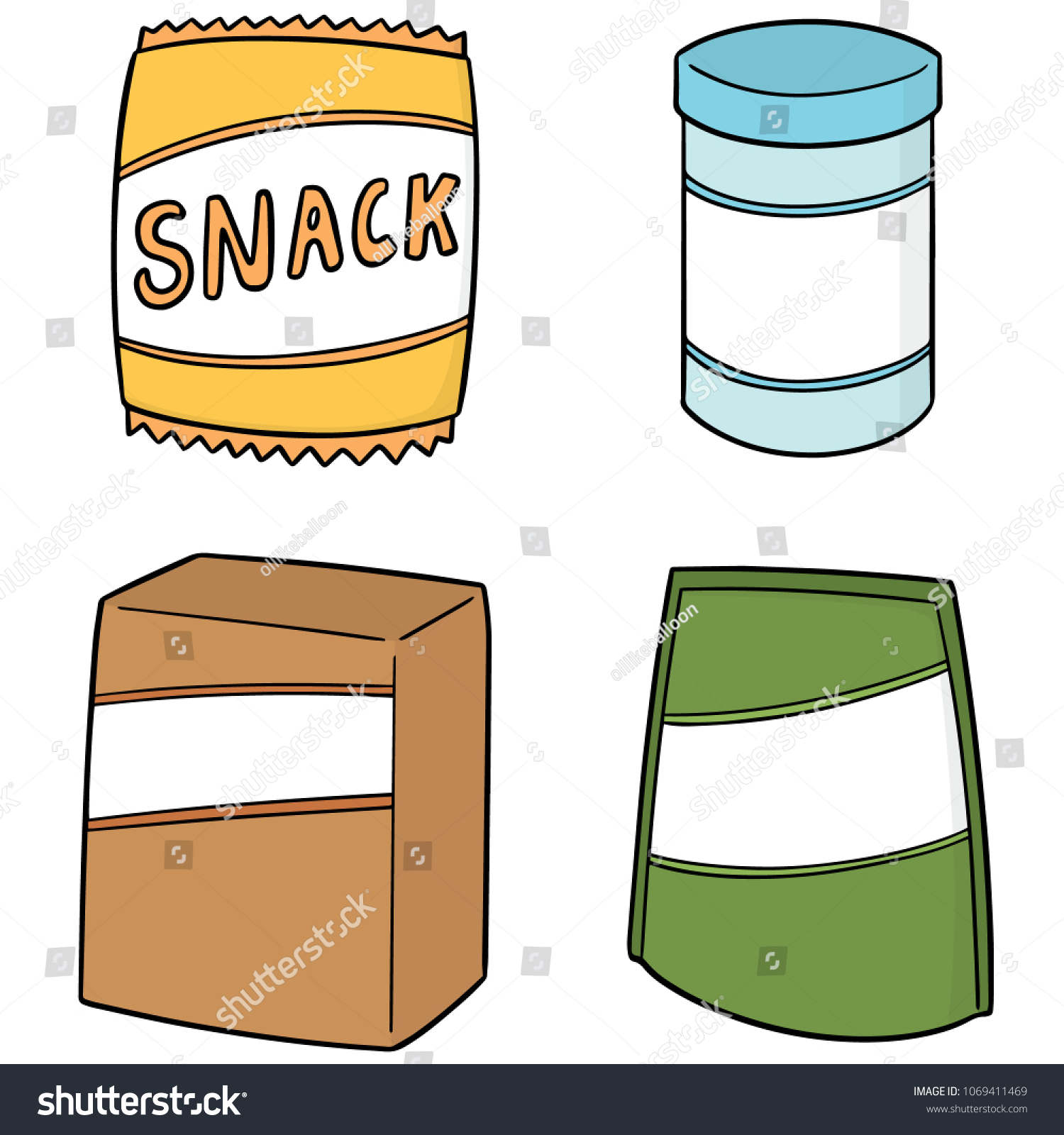 Vector Set Snack Stock Vector (Royalty Free) 1069411469