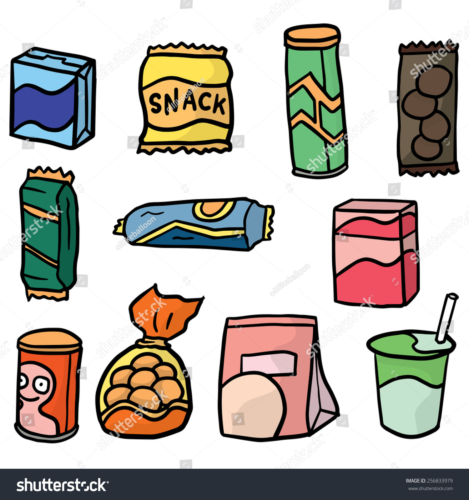 Vector Set Snack Stock Vector (Royalty Free) 256833979 - Shutterstock