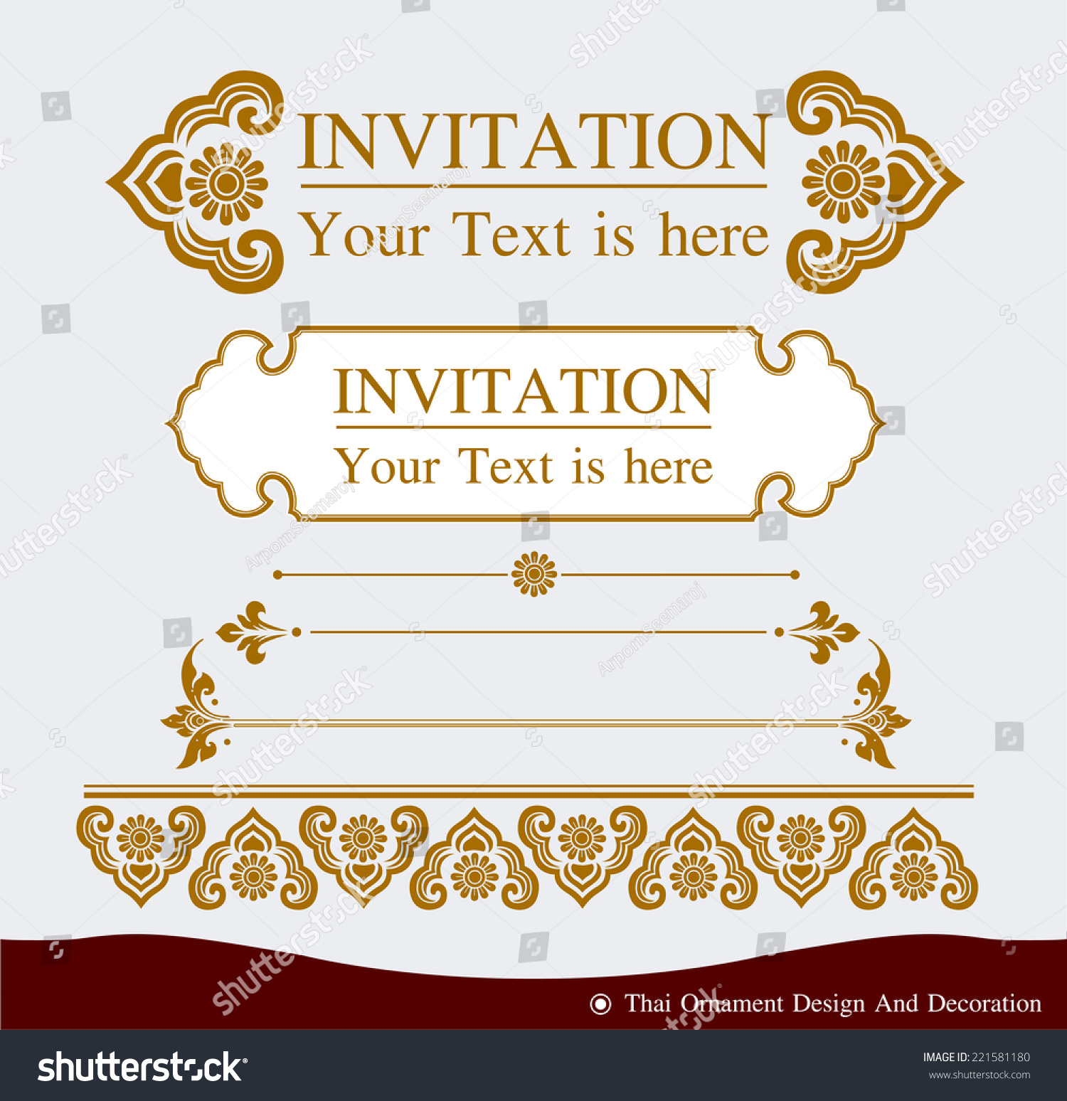 Vector Set Thai Ornament Design Decoration Stock Vector (Royalty Free ... Vector Set Thai Ornament Design Decoration Stock Vector (Royalty Free ...