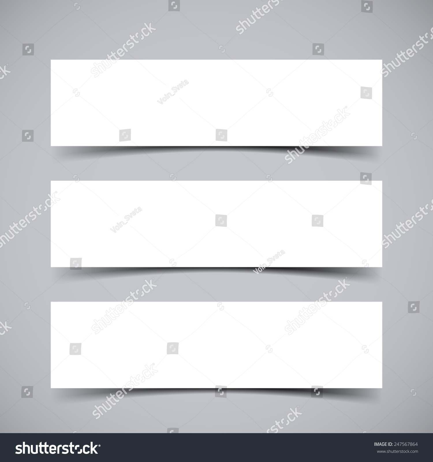 Vector Set Three Empty Banners Transparent Stock Vector (Royalty Free ...