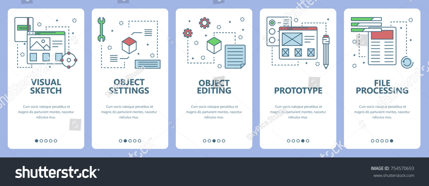 Vektor Stok Vector Set Vertical Banners Visual Sketch (Tanpa Royalti ...