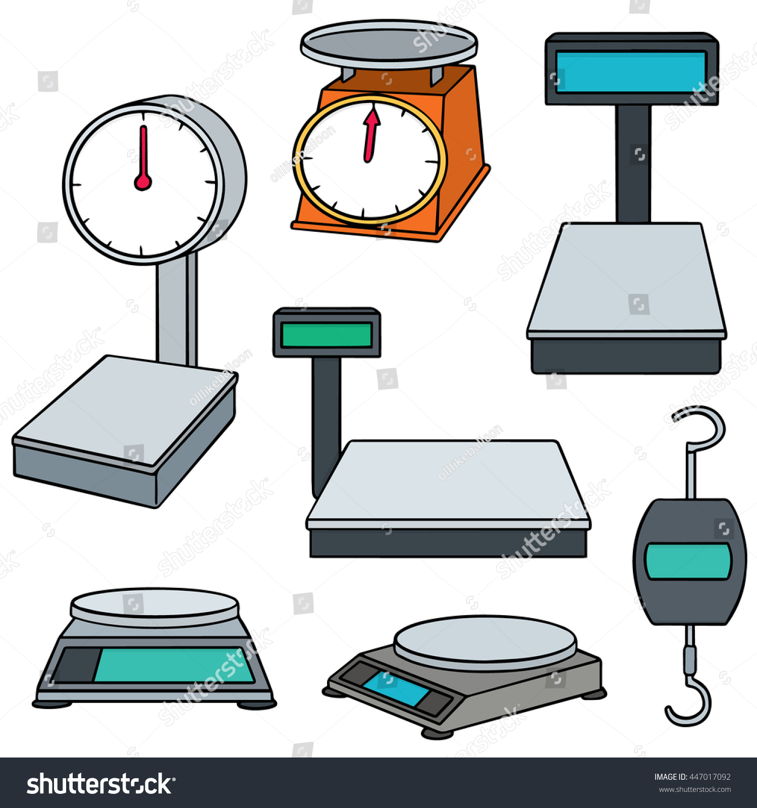 Vector Set Weighing Machine Stock Vector (Royalty Free) 447017092 ...