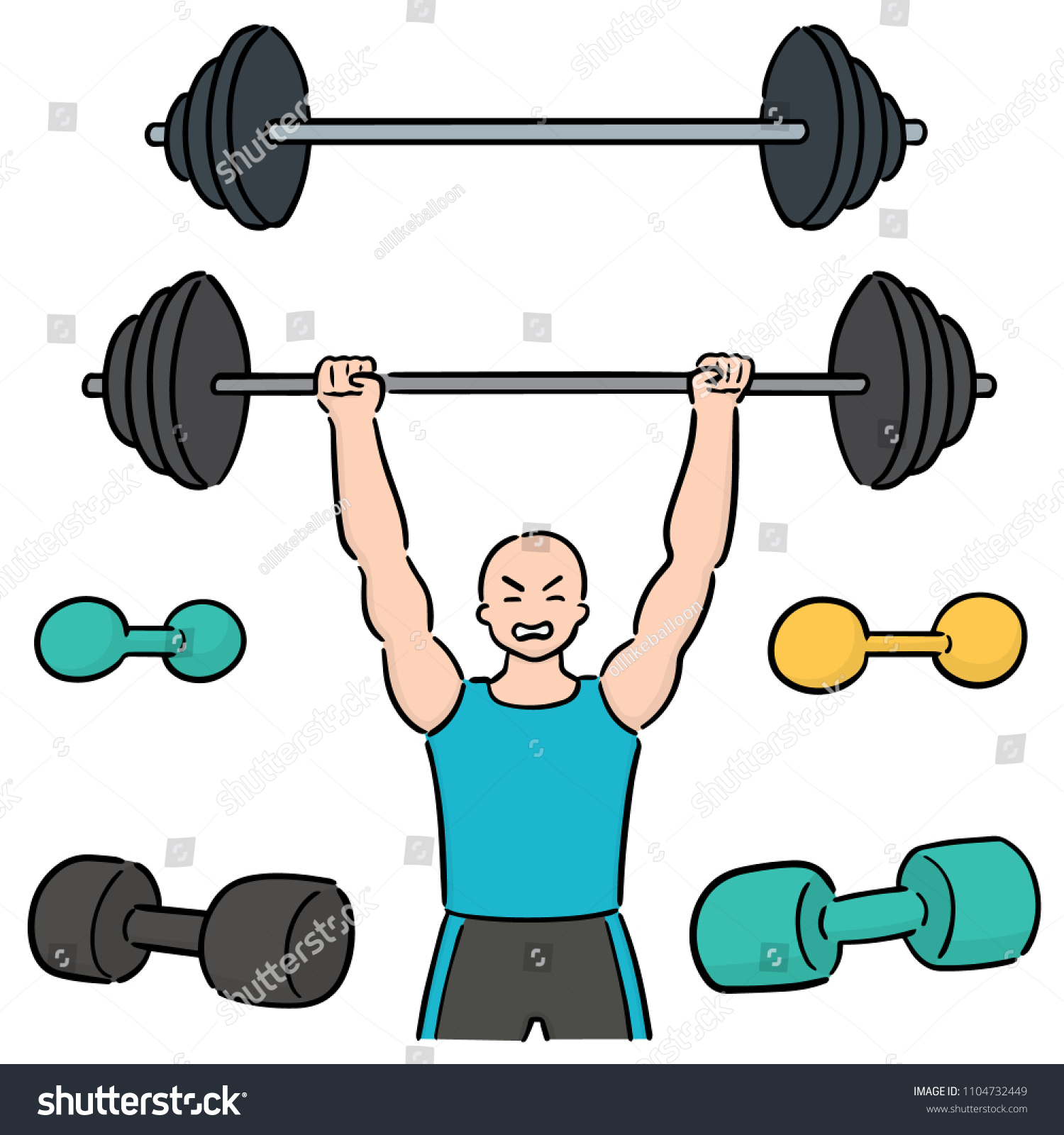 Vector Set Weightlifter Stock Vector (Royalty Free) 1104732449