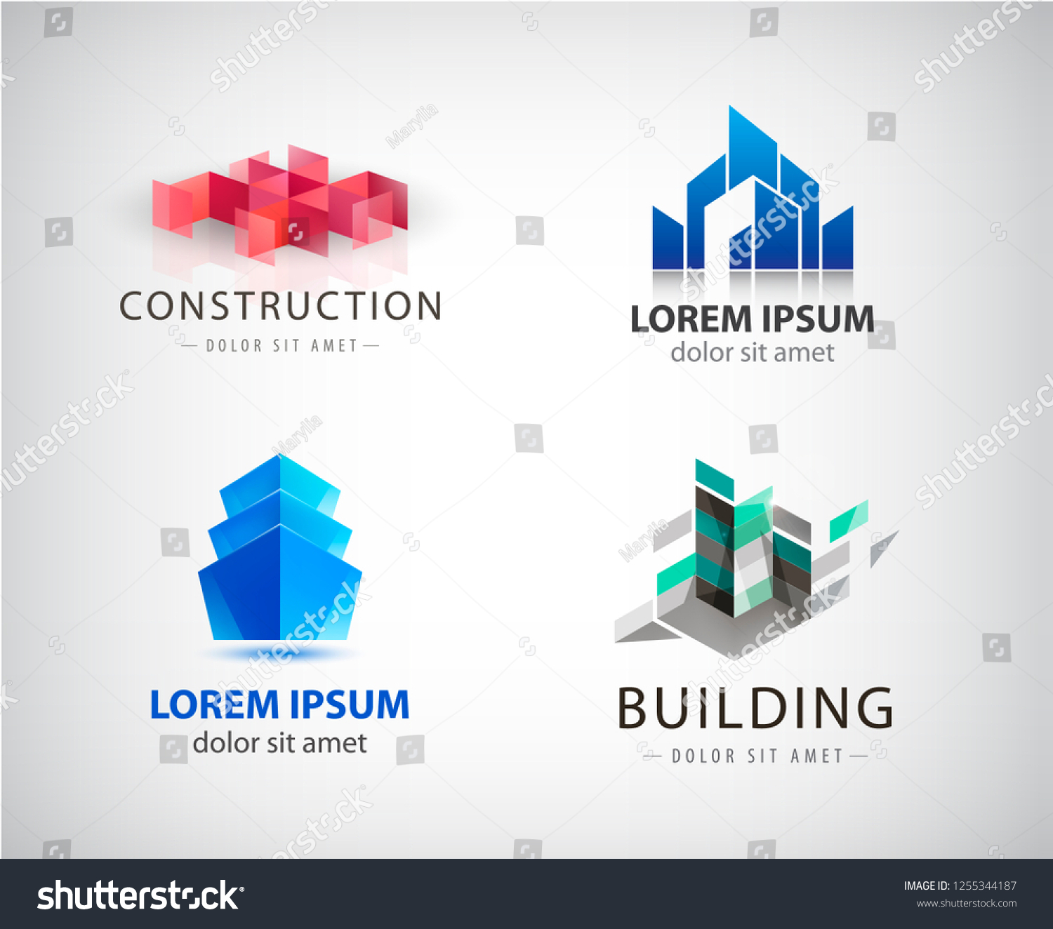 Vector Set Off Bilding Logos Architecture Stock Vector (Royalty Free ...