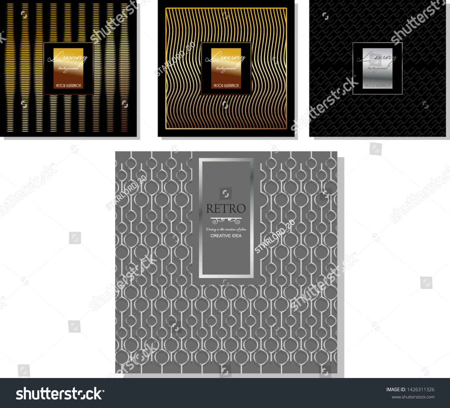 Vector Set Packaging Templates Different Texture Stock Vector (Royalty ...