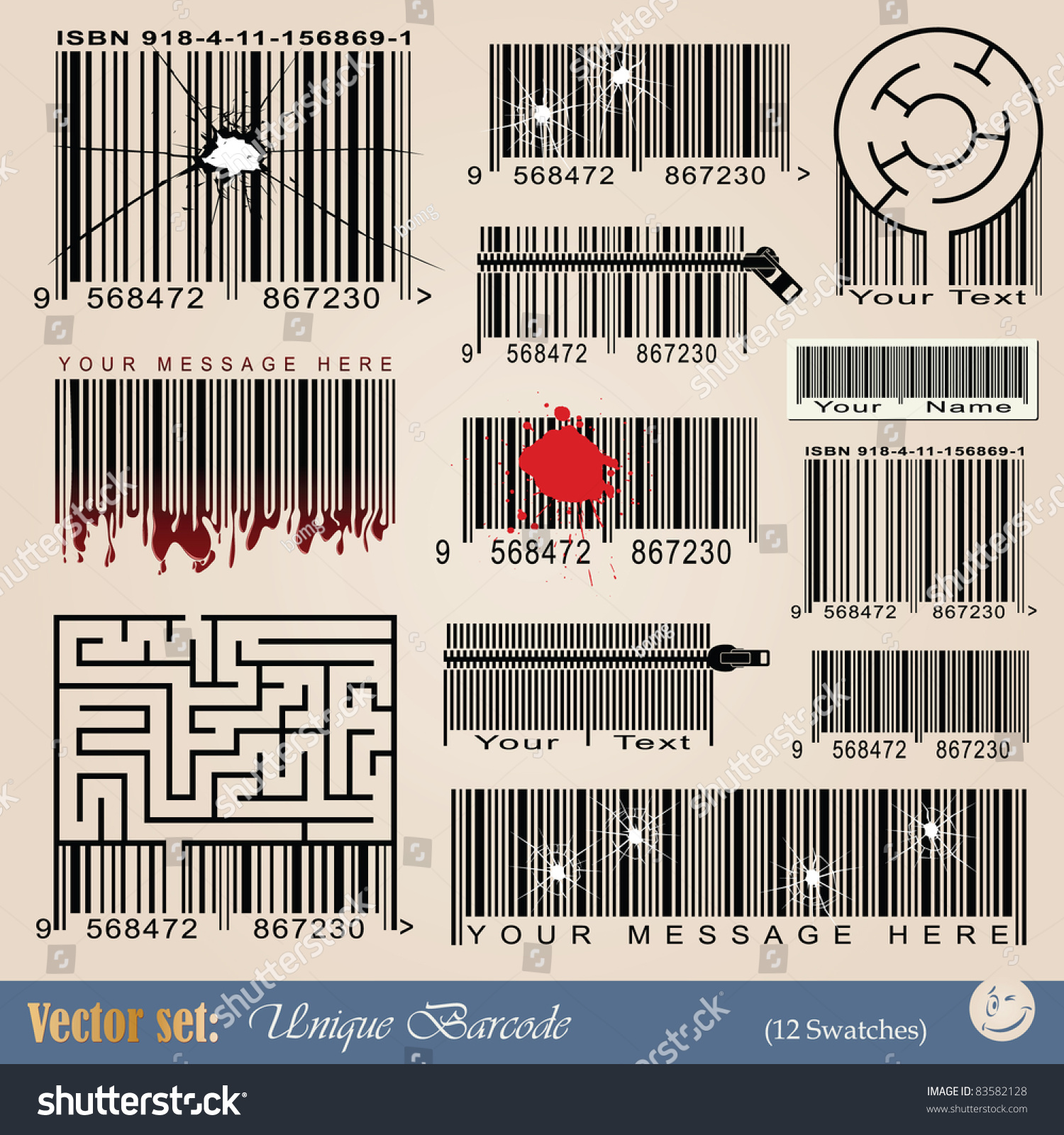 Vector Set: Unique Abstract Barcodes For Tattoo And Design - 83582128 ...