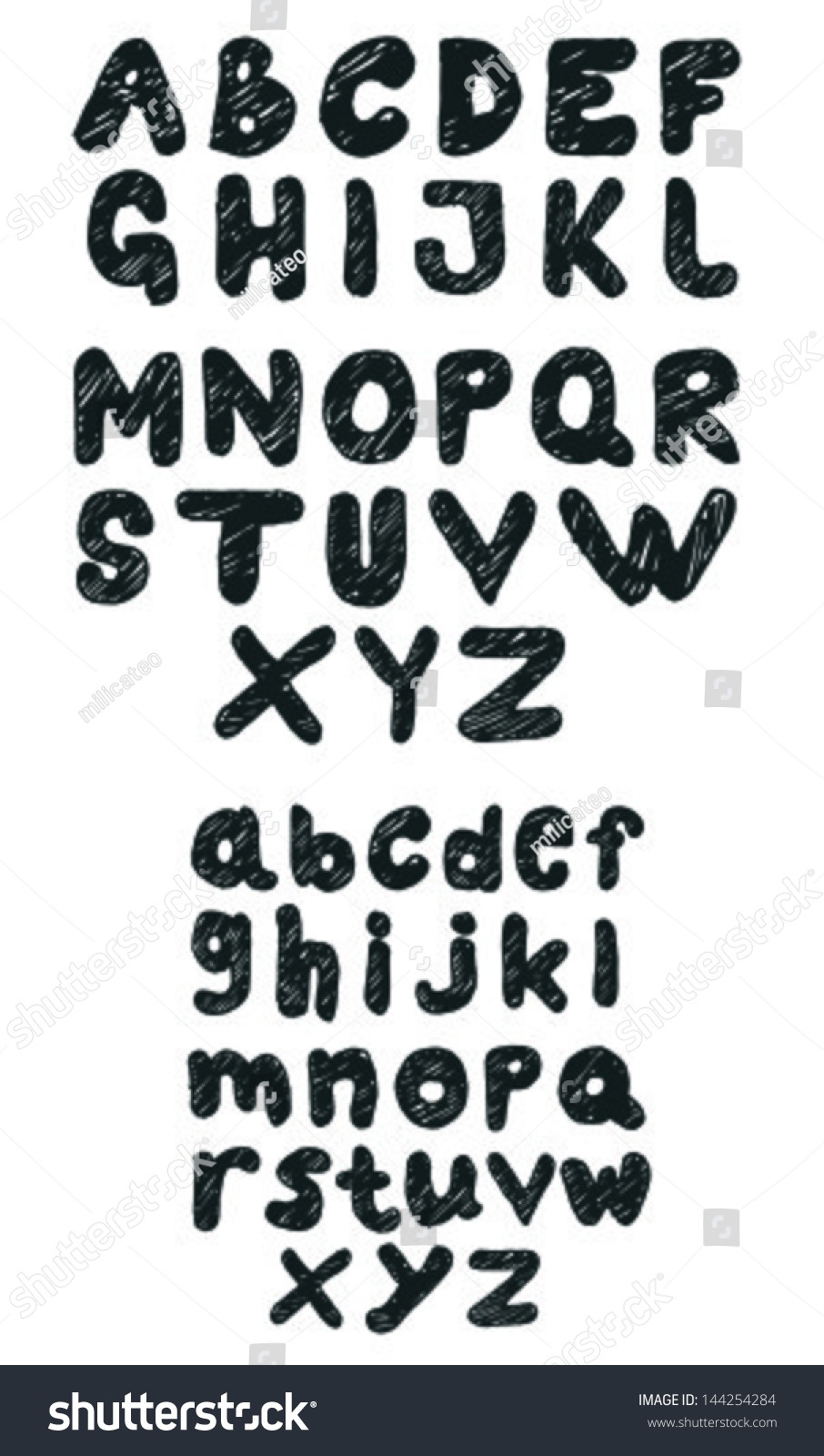 Vector Set Hand Written Abc Letters Stock Vector (Royalty Free ...