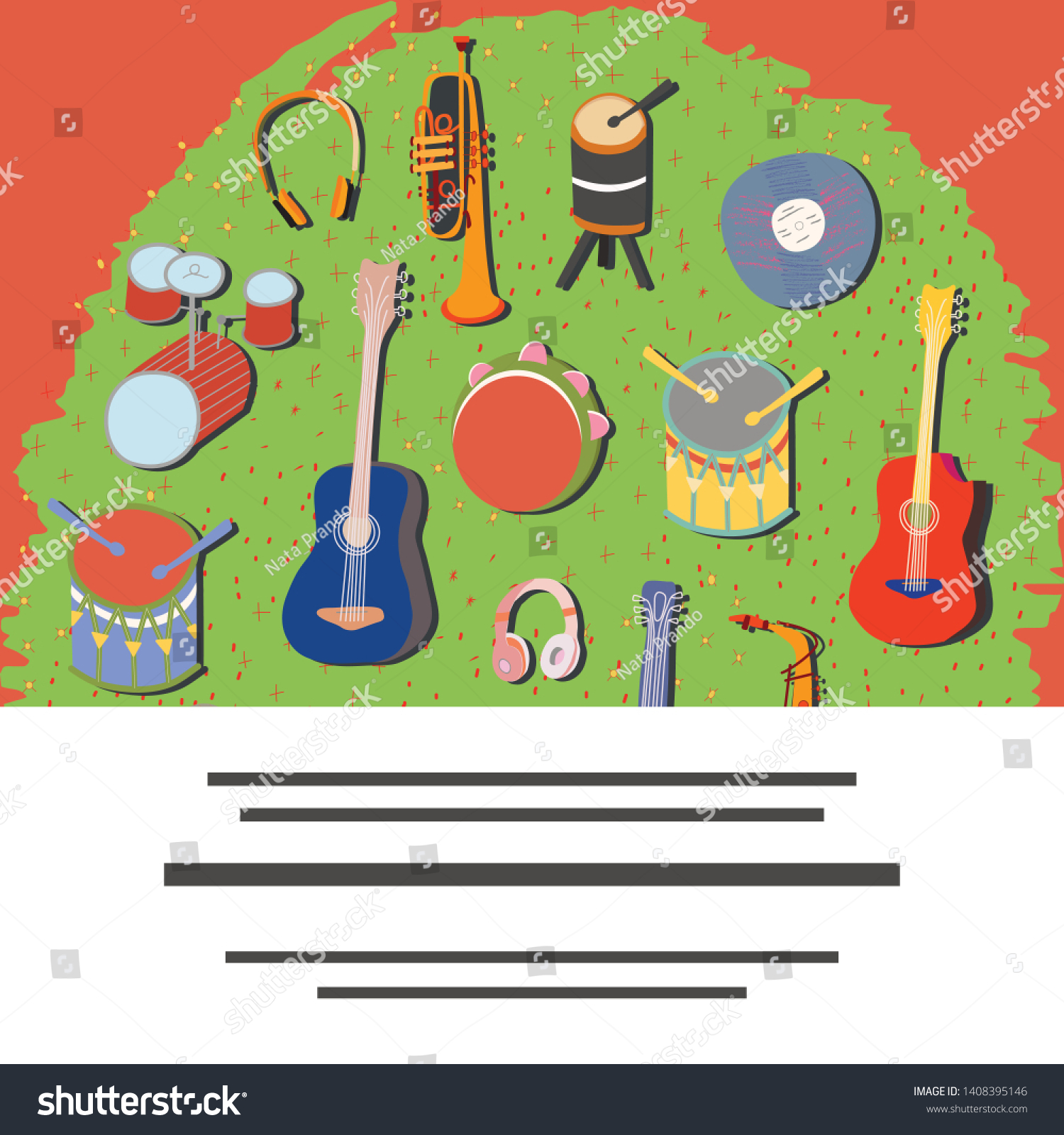 Vector Set Musical Instruments Circle Border: vector de stock (libre de ...