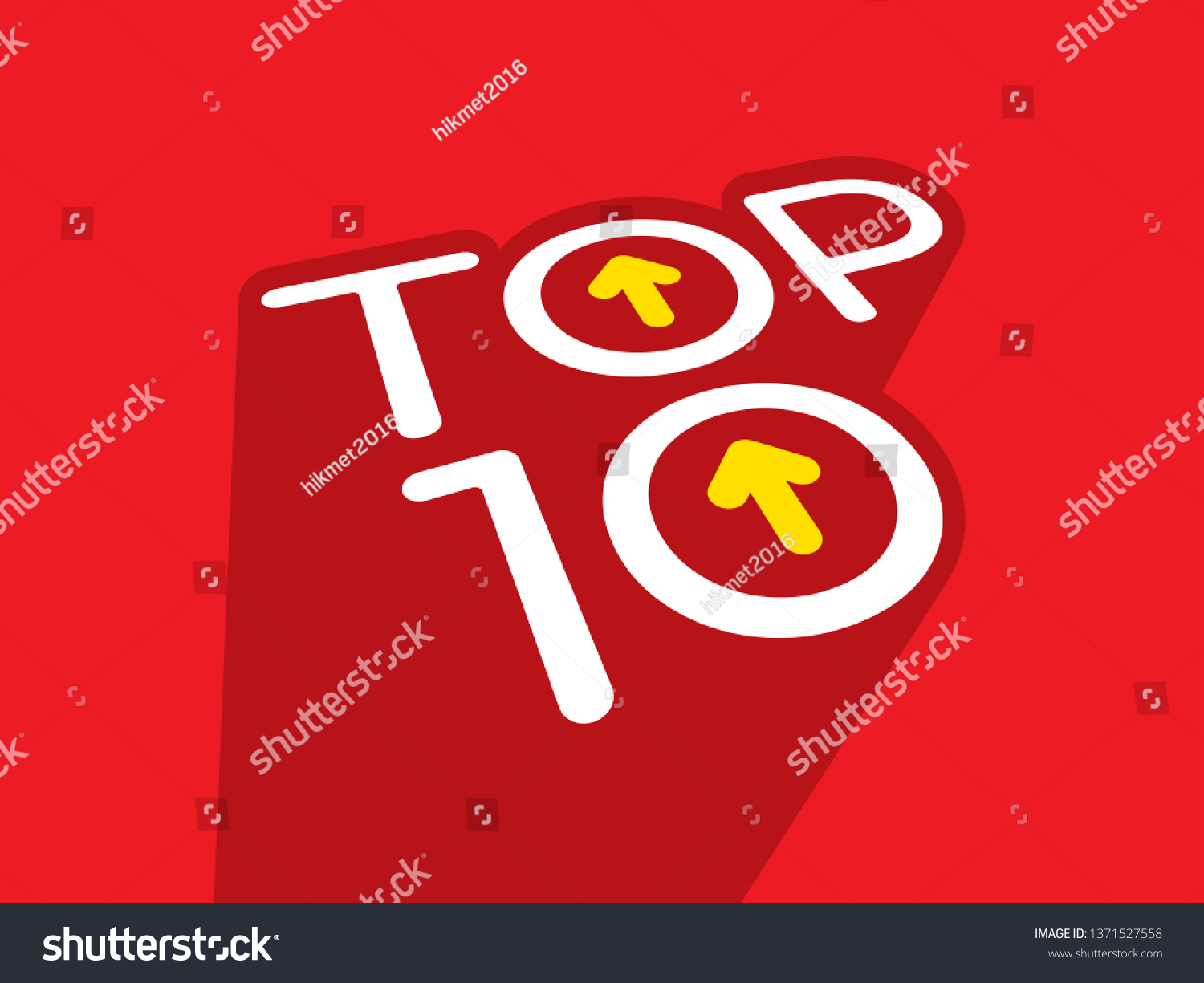 Vector Shaded Top Ten Logo Stock Vector (Royalty Free) 1371527558