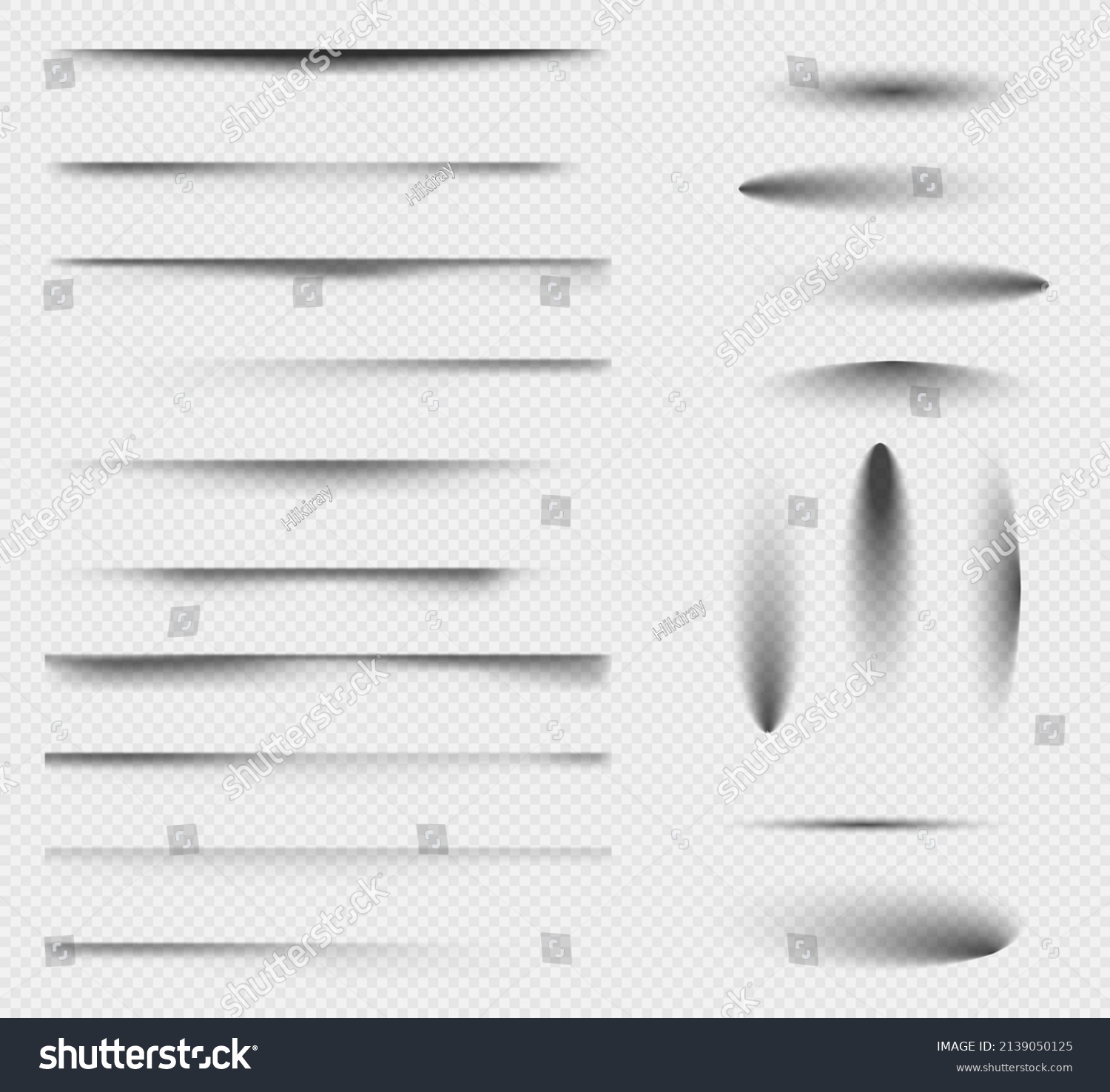 Vector Shadows Collection On Transparent Background Stock Vector ...
