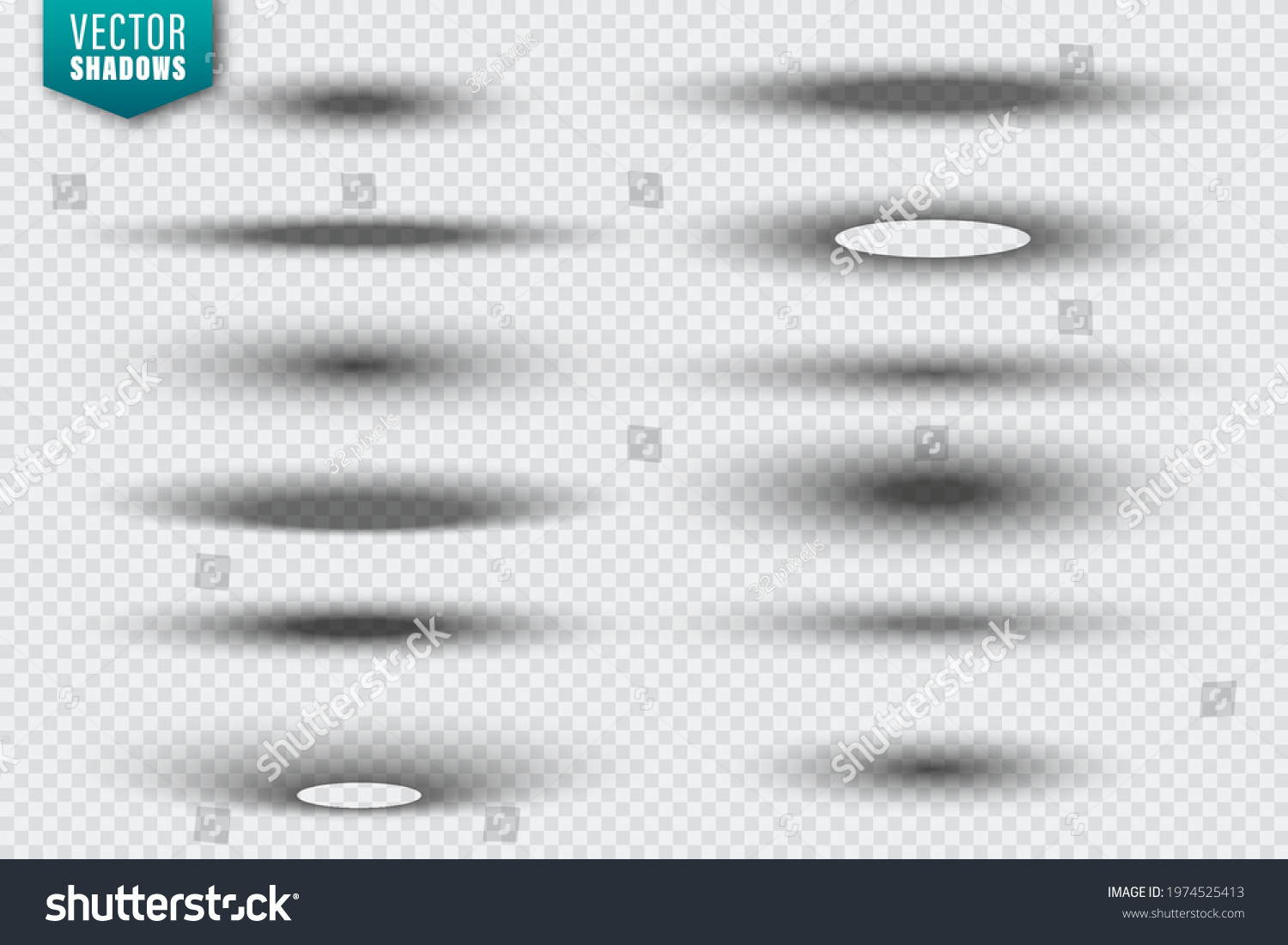 Vector Shadows Collection On Transparent Background Stock Vector ...
