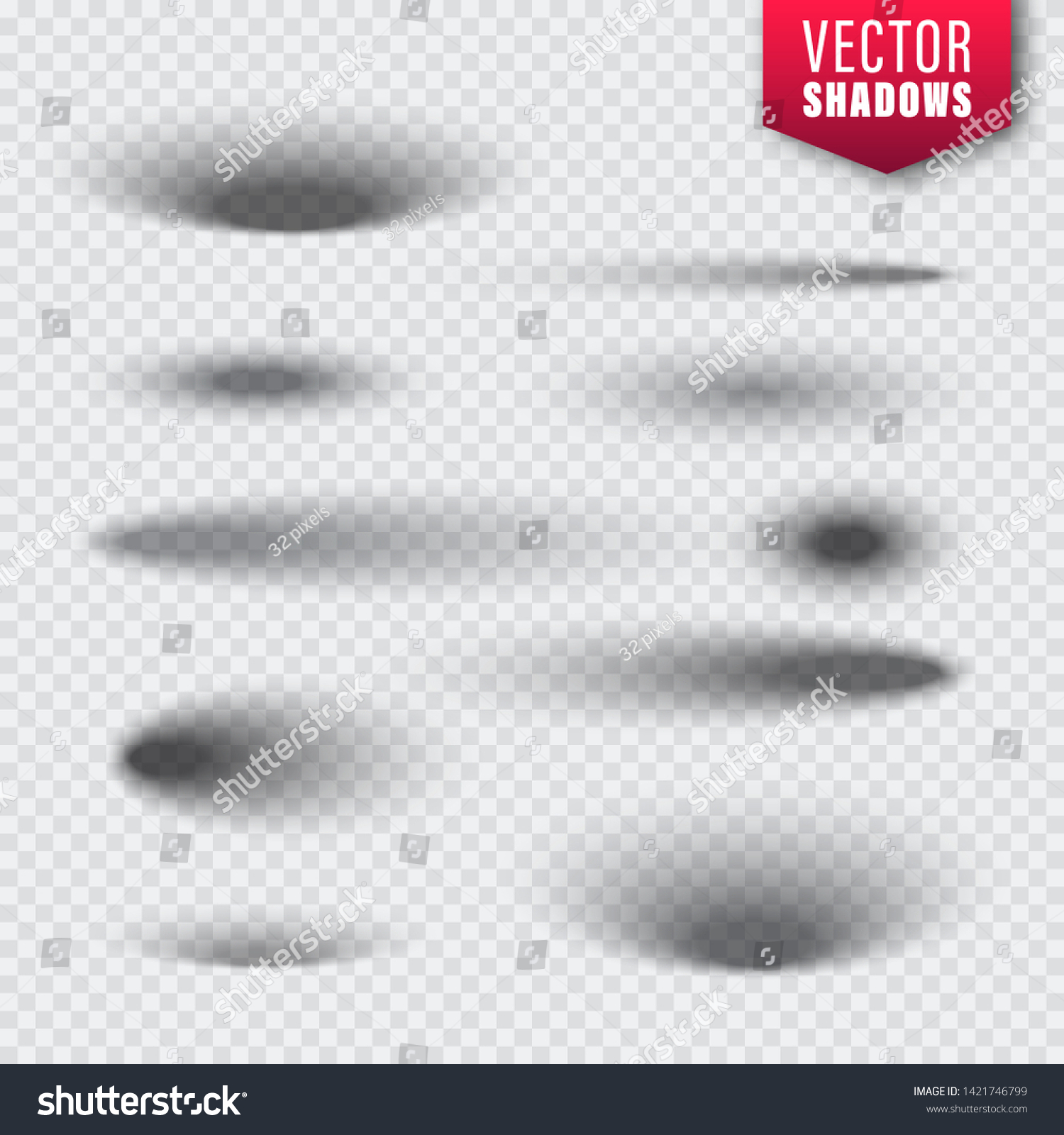 Vector Shadows Set On Transparent Background Stock Vector (Royalty Free ...