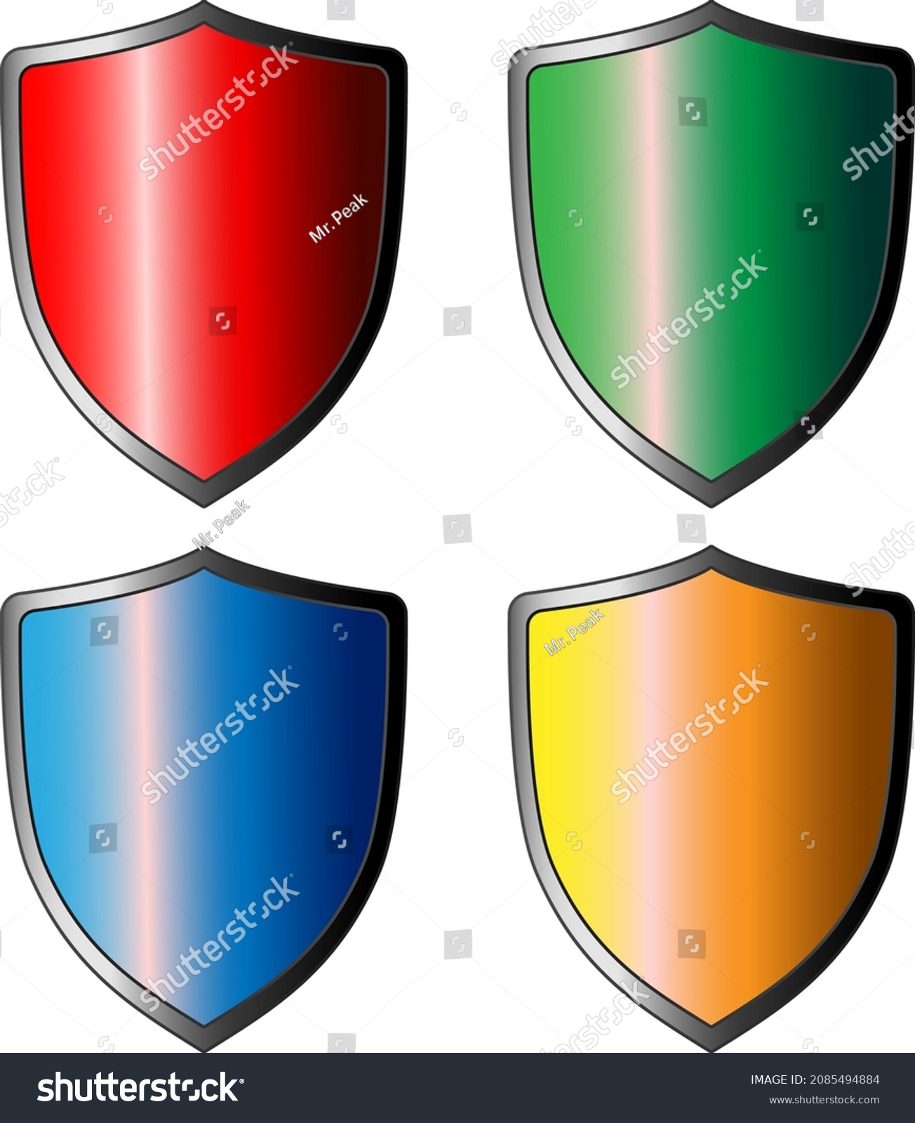 Vector Shield Logos Different Colors No Stock Vector (Royalty Free ...
