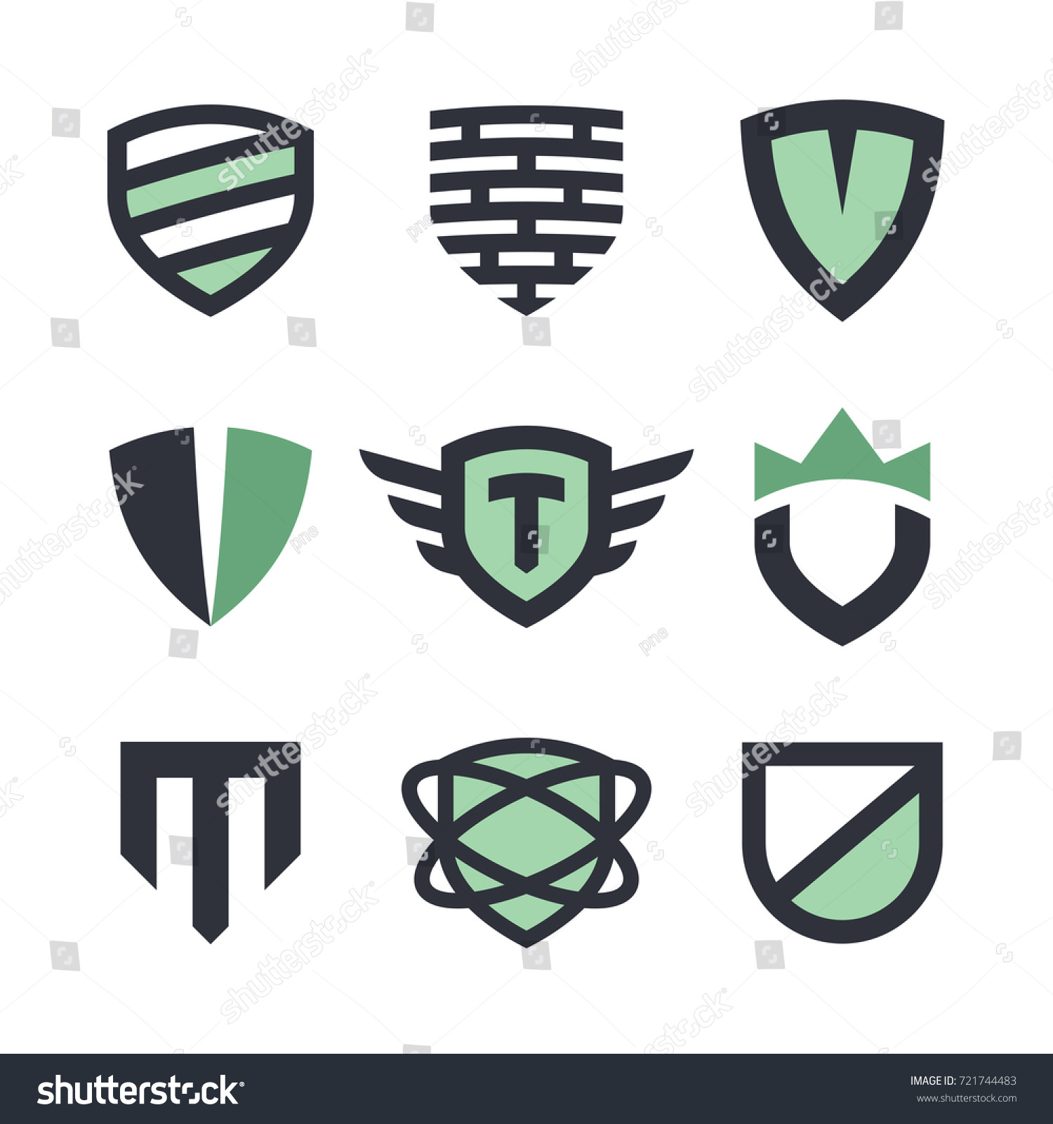 Vector Shields Security Protection Symbols Stock Vector (Royalty Free ...