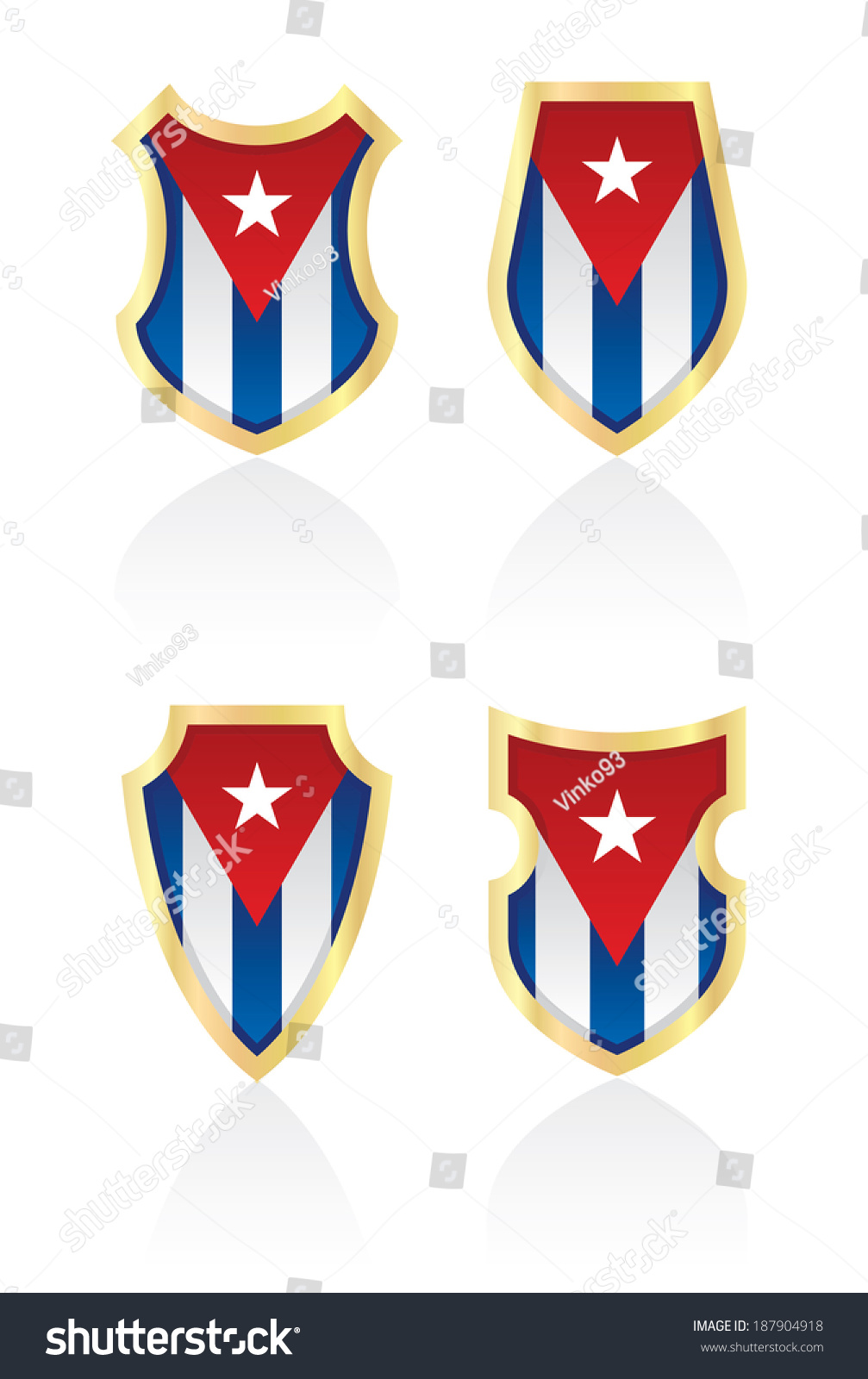 Vector Shields Cuban Flag Stock Vector (Royalty Free) 187904918