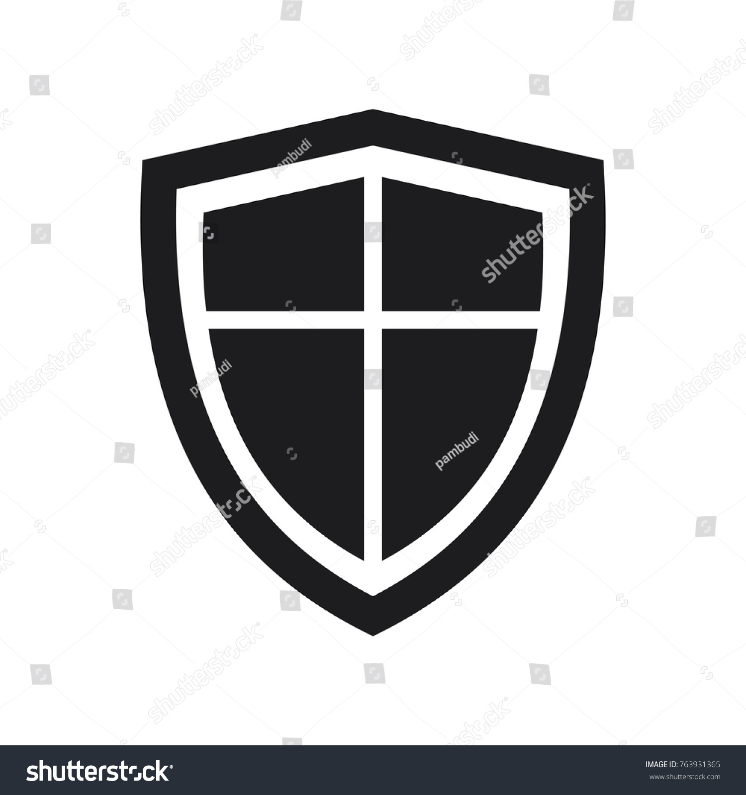Vector Shiled Icon Flat Design Best Stock Vector (Royalty Free ...
