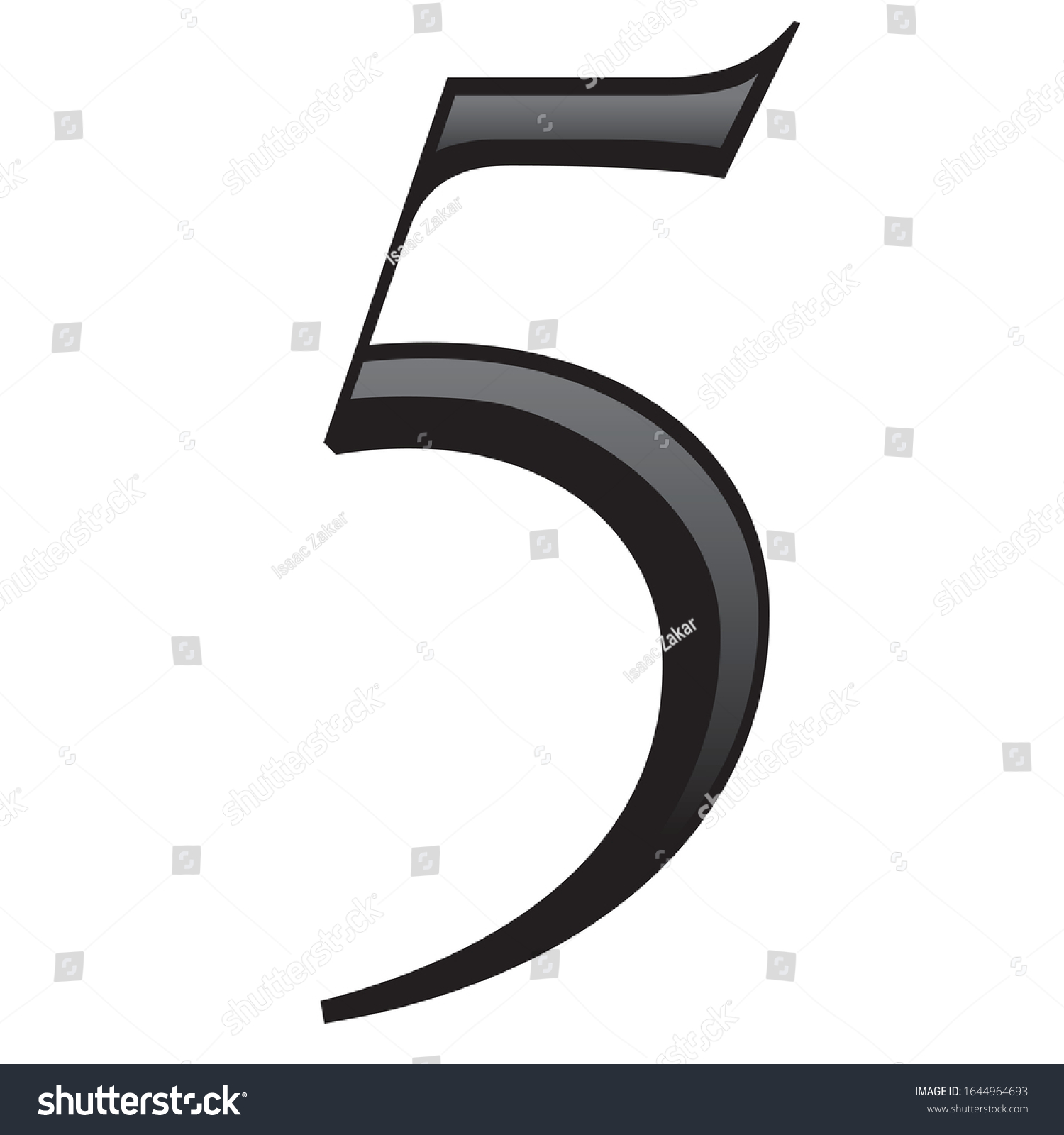 Vector Shiny Black Number Five Logo: เวกเตอร์สต็อก (ปลอดค่าลิขสิทธิ์ ...