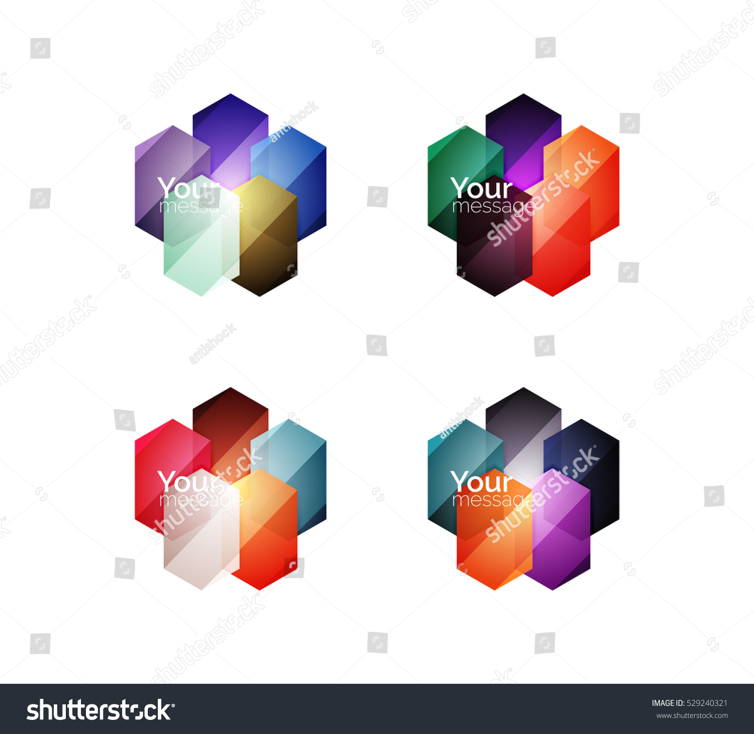 Vector Shiny Blank Web Option Boxes Stock Vector (Royalty Free) 529240321