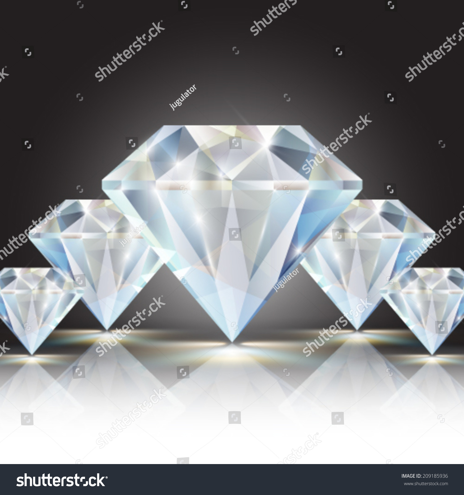 Vector Shiny Diamonds Illustration Stock Vector (Royalty Free) 209185936