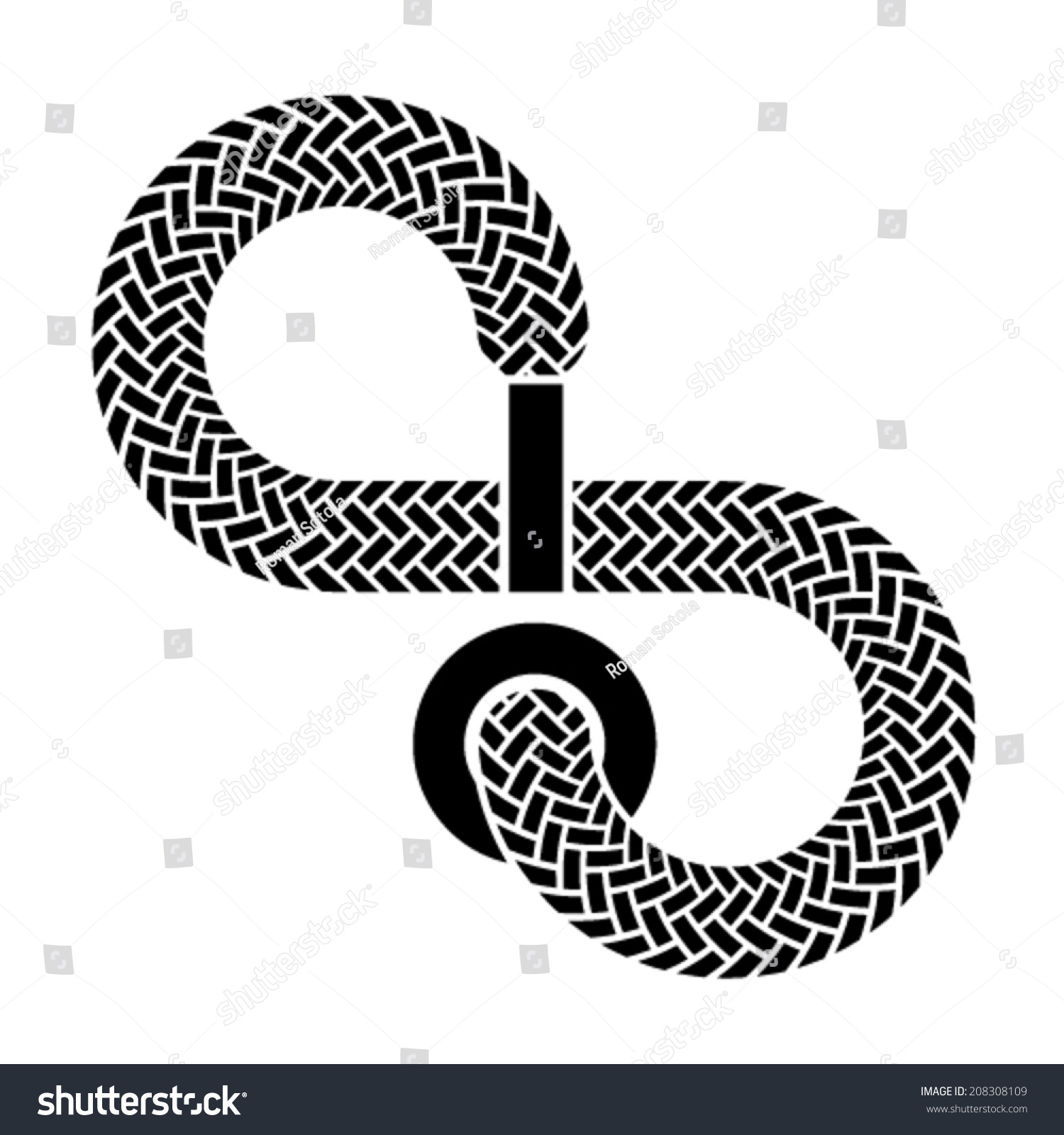 Vector Shoe Lace Infinity Symbol Stock Vector (Royalty Free) 208308109