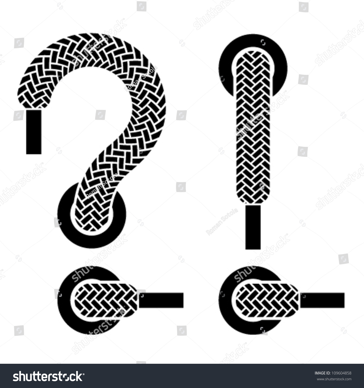 Vector Shoe Lace Question Exclamation Marks Stock Vector (Royalty Free ...