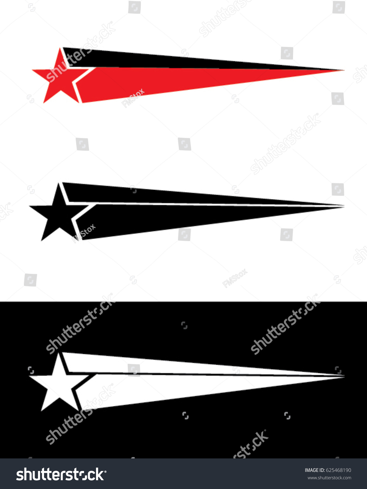 Vector Shooting Star Graphic Set Stock Vector (Royalty Free) 625468190 ...