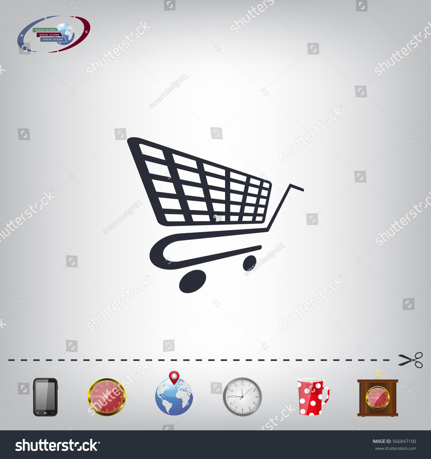 Vector Shopping Cart Icon Stock Vector (Royalty Free) 566847100