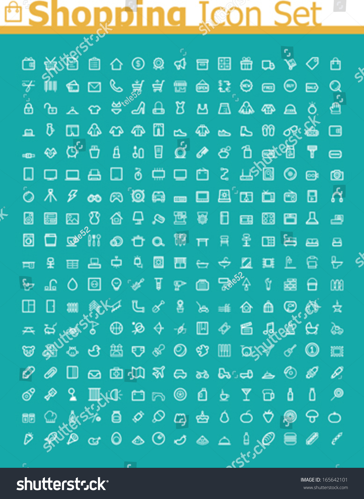 Vector Shopping Icon Set Stock Vector (Royalty Free) 165642101 ...