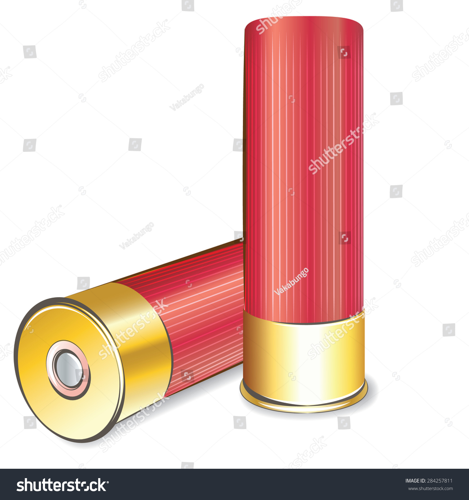Vector Shotgun Shell Isolated On White Stock Vector (Royalty Free ...