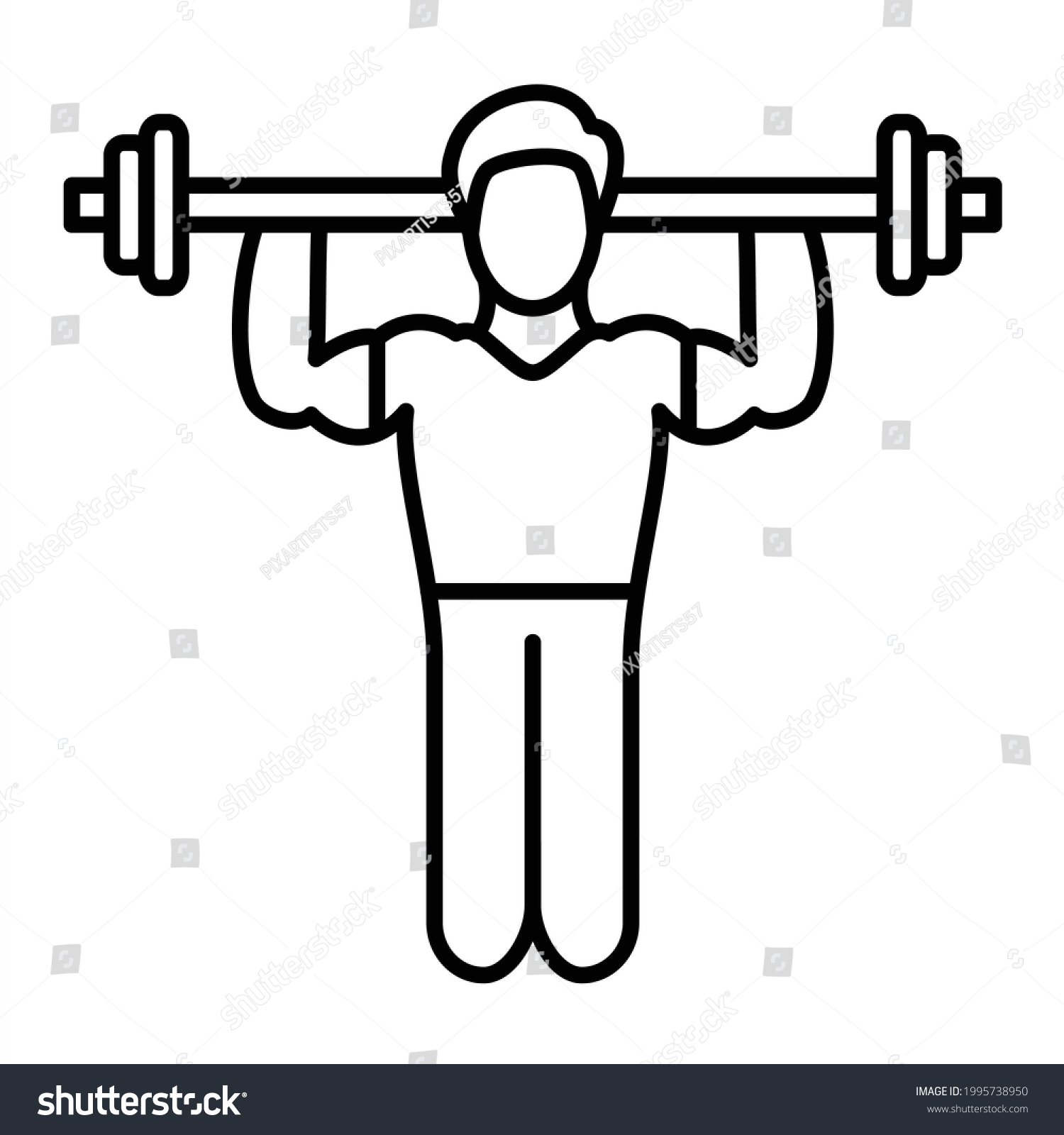 Vector Shoulder Exercise Outline Icon Design Stock Vector (Royalty Free ...
