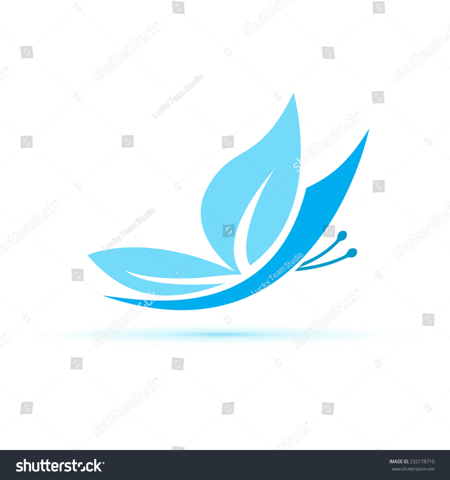 Vector Sign Blue Butterfly Stock Vector (Royalty Free) 232178710 ...