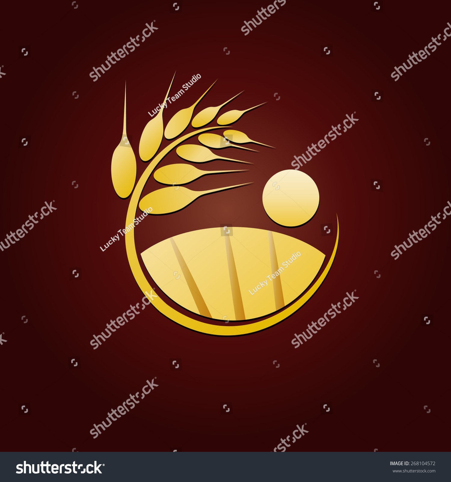 Vector Sign Golden Wheat Stock Vector (Royalty Free) 268104572 ...