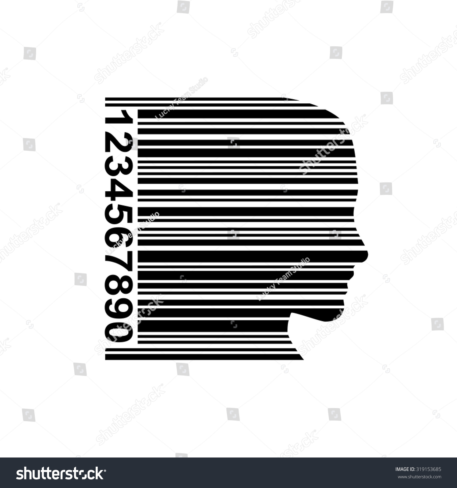 Vector Sign Head Bar Code Stock Vector (Royalty Free) 319153685