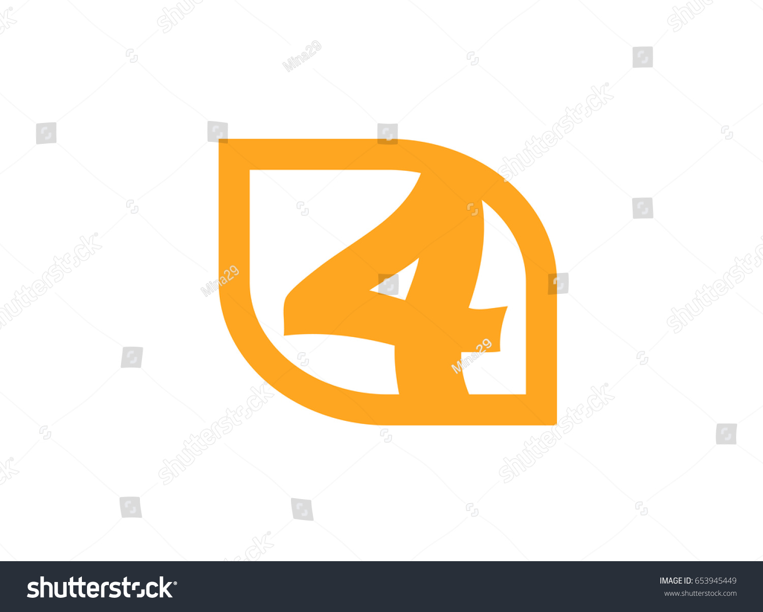 Vector Sign Logo Number 4 Stock Vector (Royalty Free) 653945449