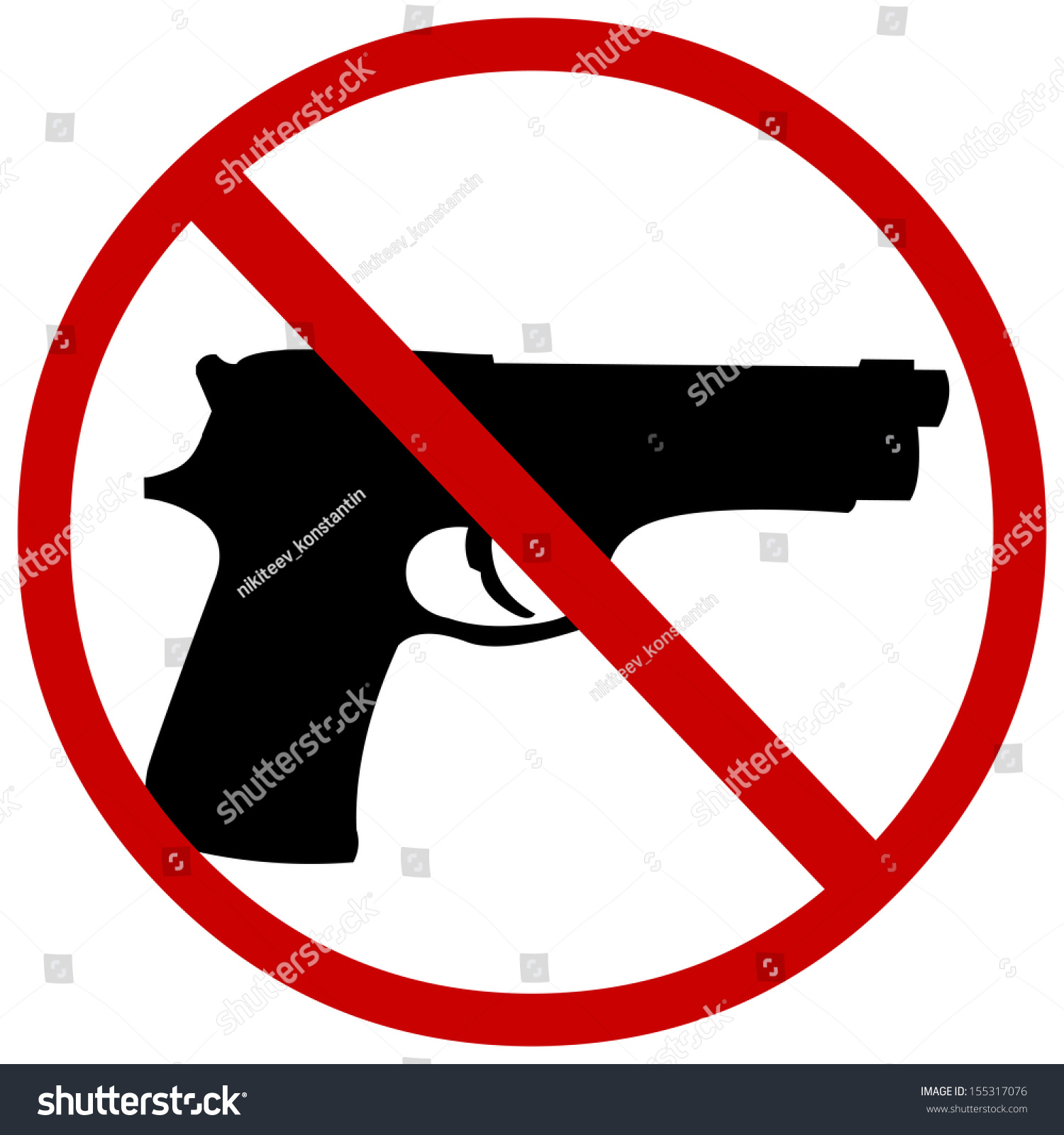 Vector Sign No Guns Stock Vector (Royalty Free) 155317076