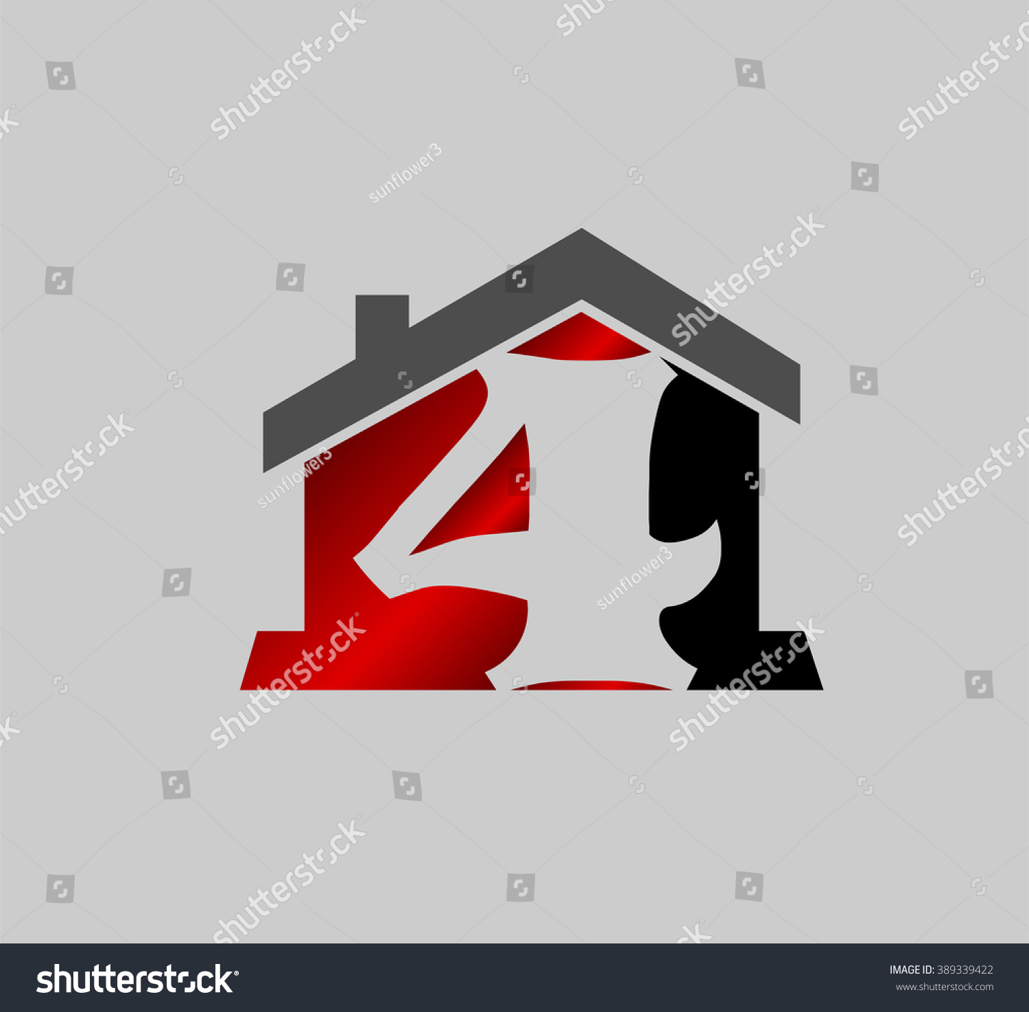 Vector Sign Number 4 Logo Stock Vector (Royalty Free) 389339422