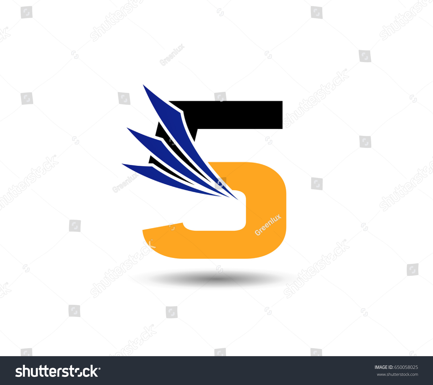 Vector Sign Number 5 Logo Stock Vector (Royalty Free) 650058025 ...