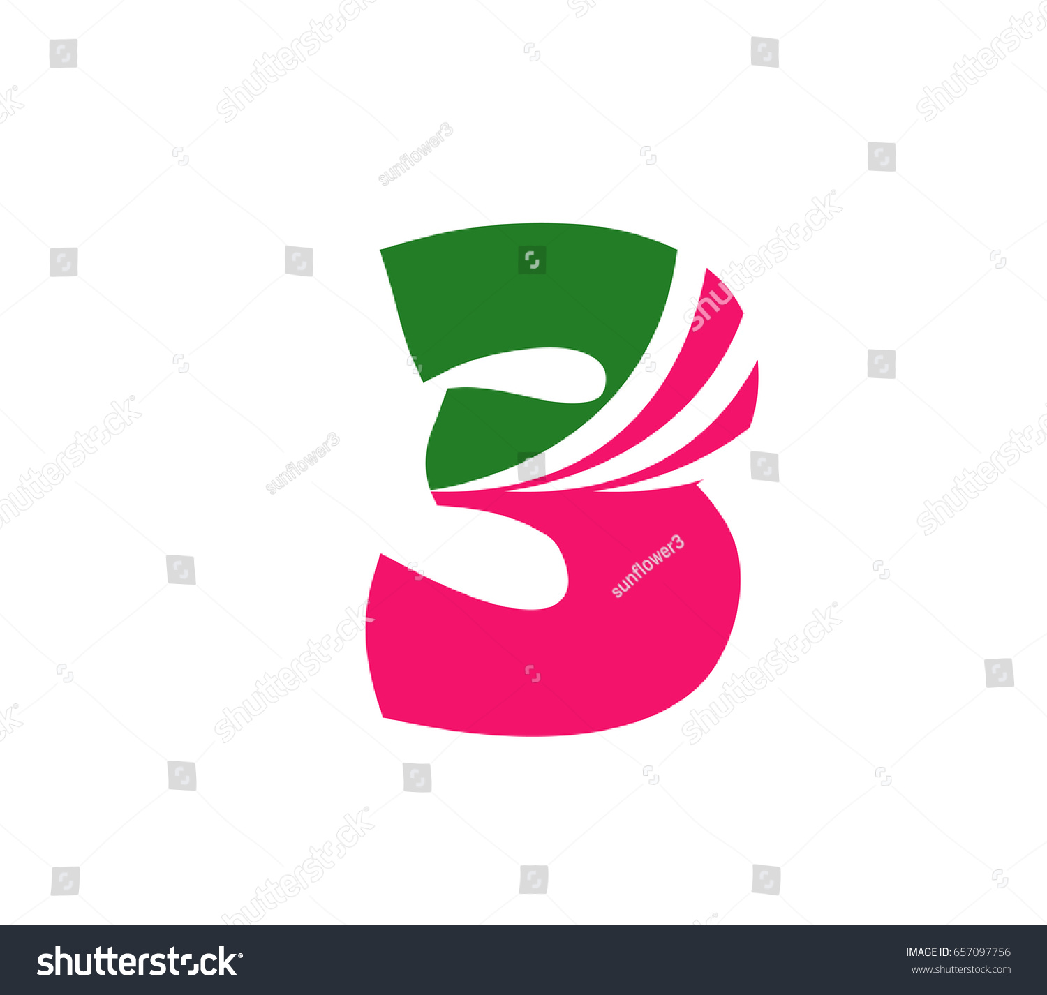 Vector Sign Number 3 Logo: vector de stock (libre de regalías ...