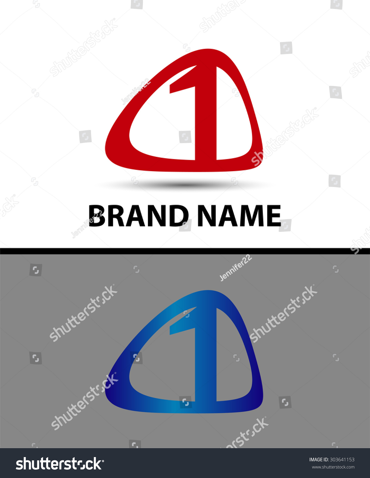 Vector Sign Number One Logo Stock Vector (Royalty Free) 303641153 ...