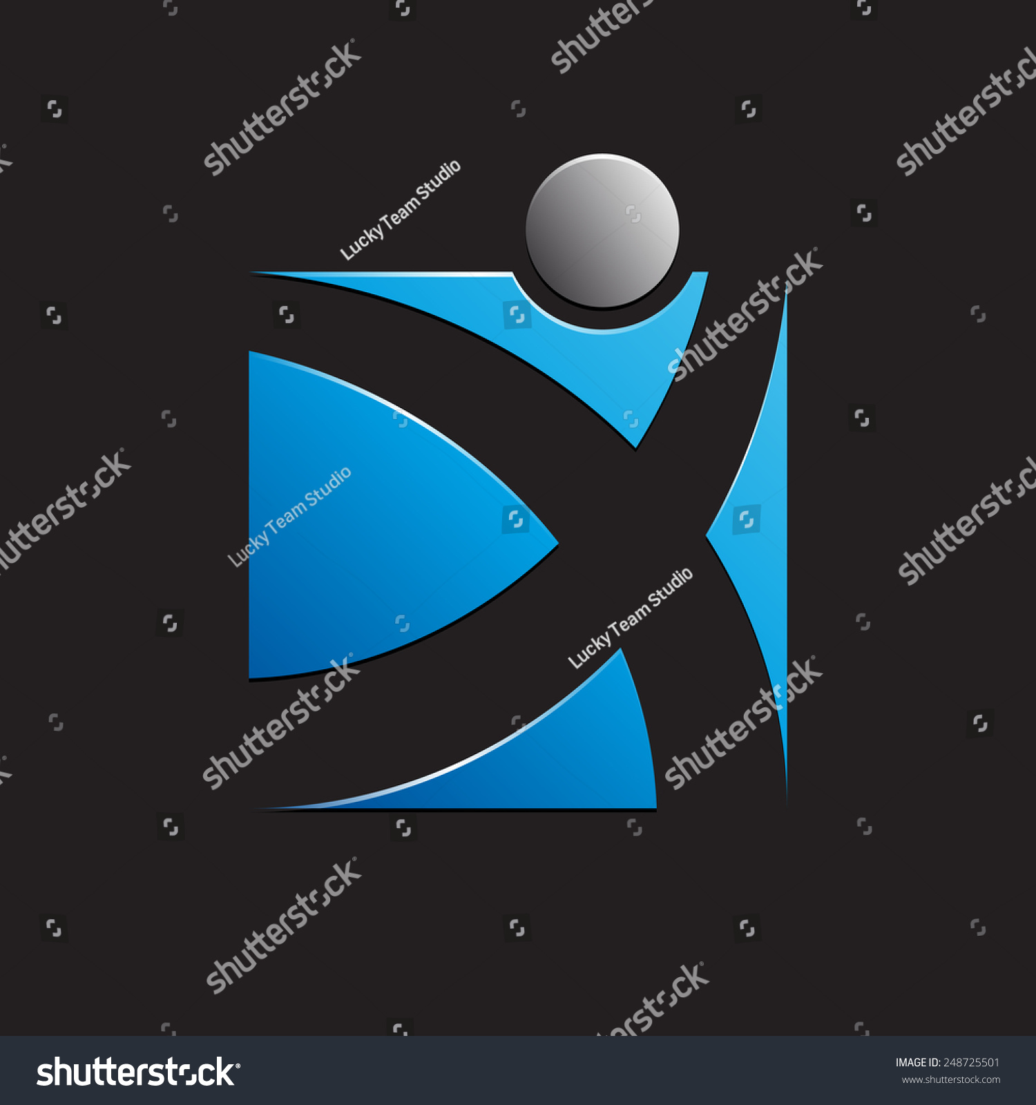 Vector Sign Progress Blue Running Man Stock Vector (Royalty Free ...
