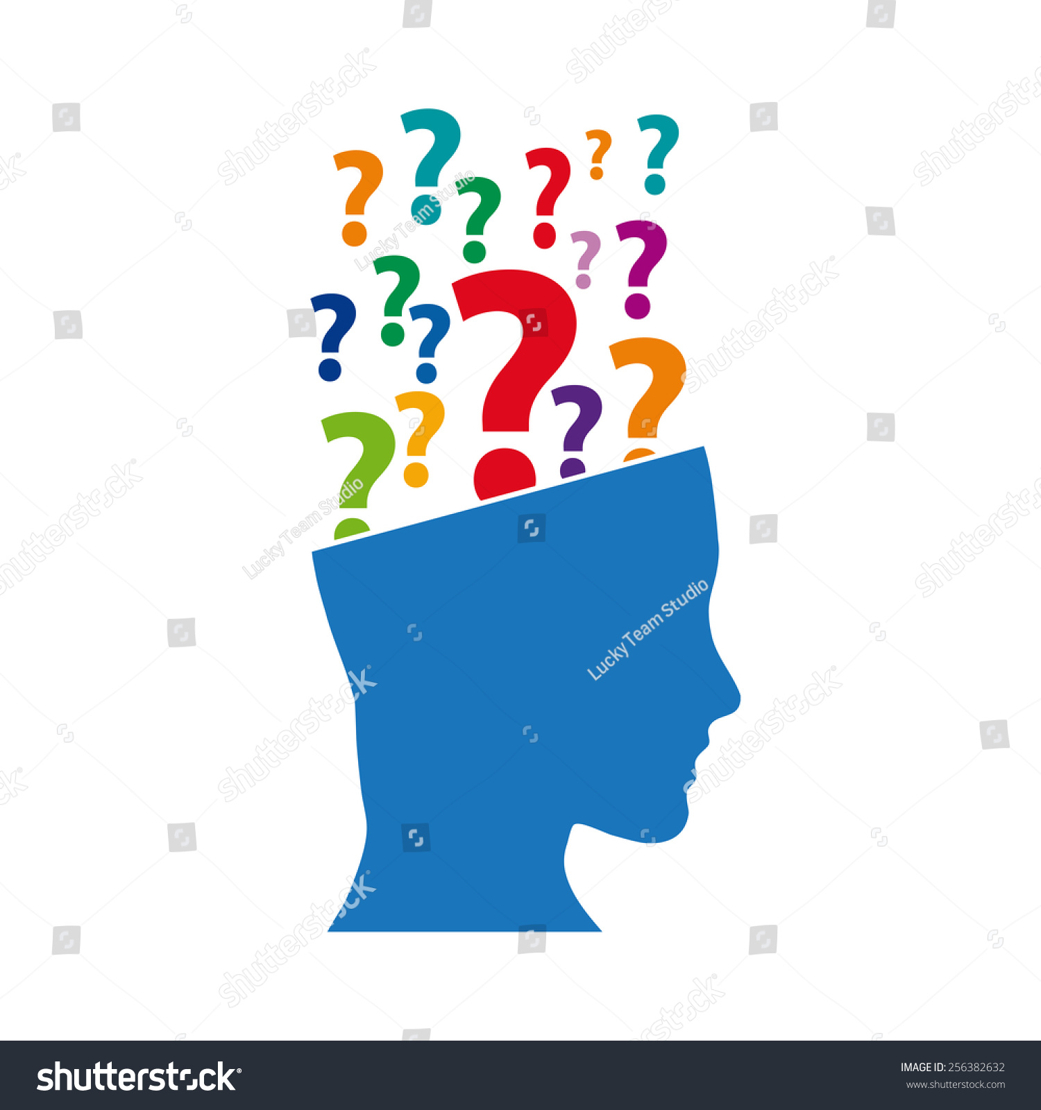 Vector Sign Question Mark Head Stock Vector (Royalty Free) 256382632