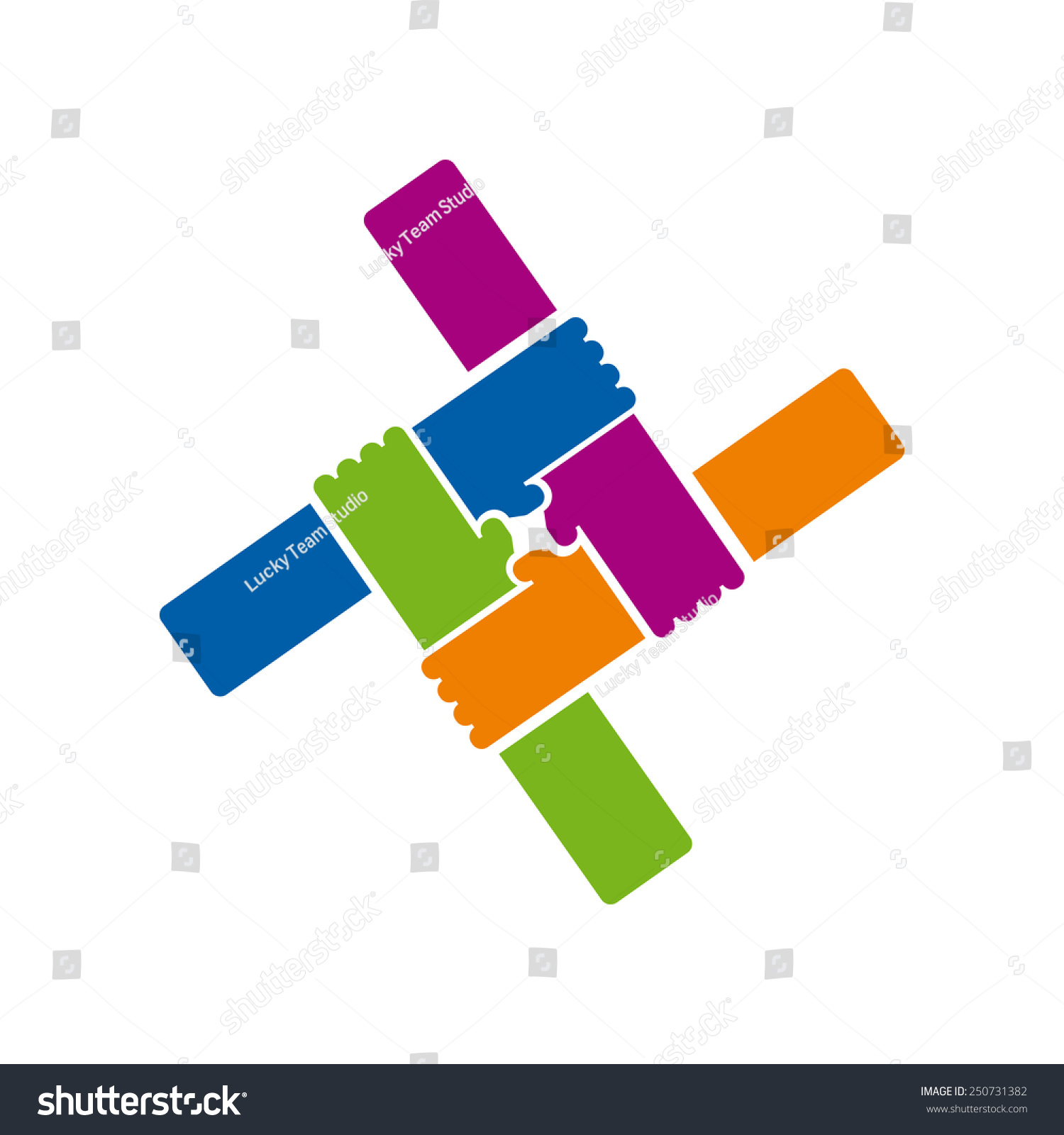 Vector Sign Teamwork Hands Crossed Stock Vector (Royalty Free ...