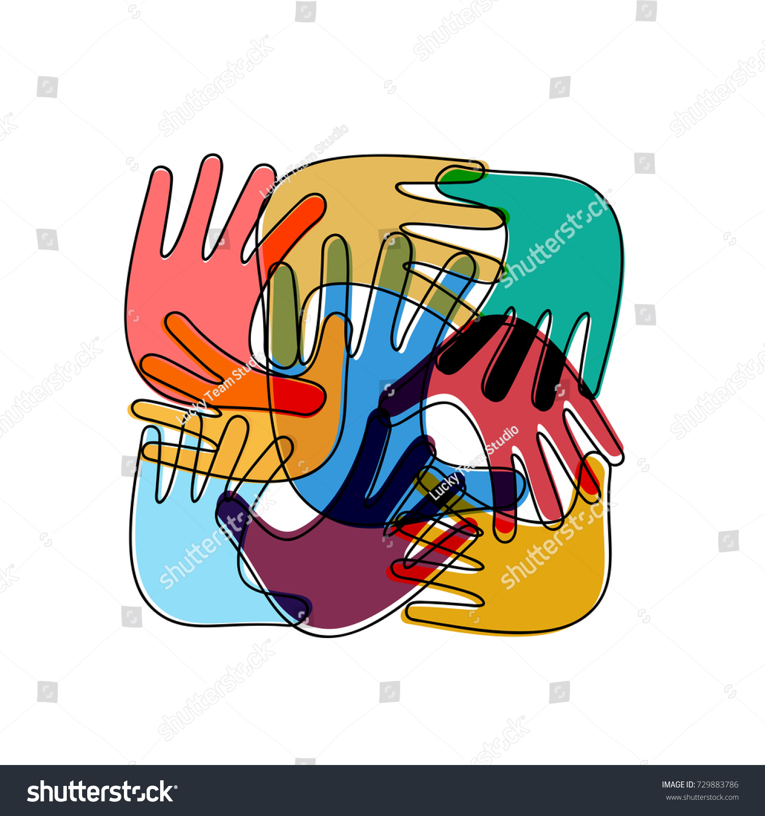 Vector Sign Teamwork Hands Crossed Stock Vector (Royalty Free ...