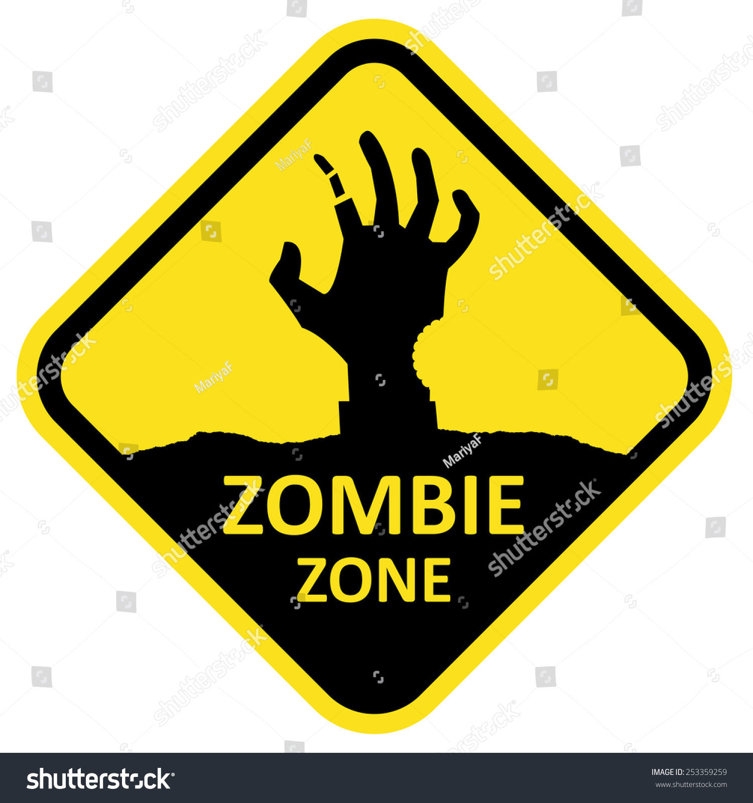 Vector Sign Zombie Zone Format Eps Stock Vector (Royalty Free) 253359259