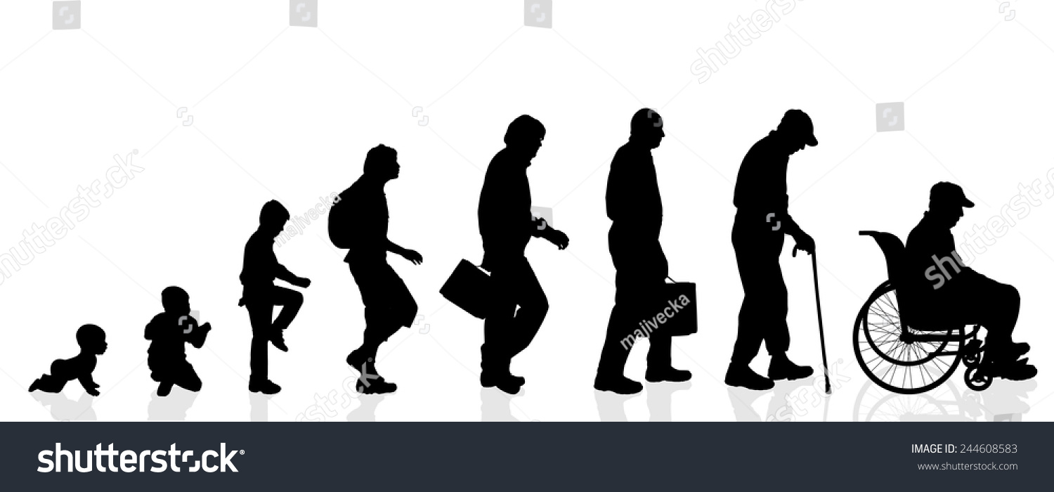 Vector Silhouette Generation Men On White Stock Vector (Royalty Free ...