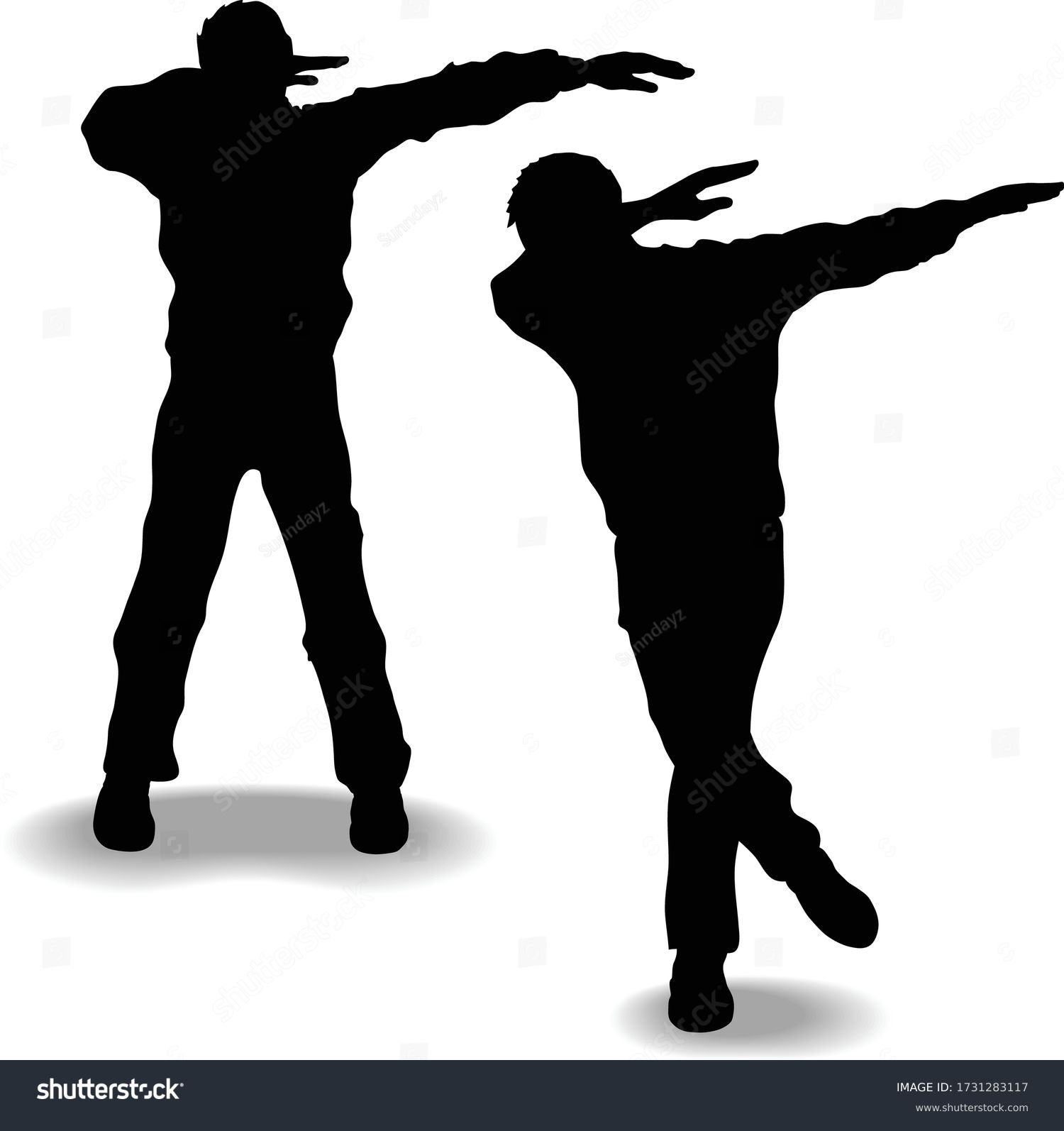 Vector Silhouette Modern Dance Dab Pose: เวกเตอร์สต็อก (ปลอดค่า ...